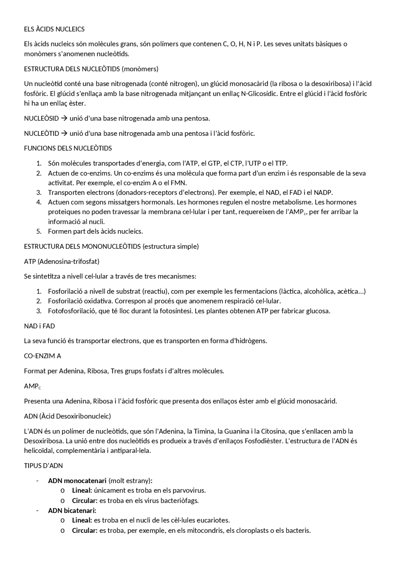 Els àcids Nucleics Biomolècules Docsity