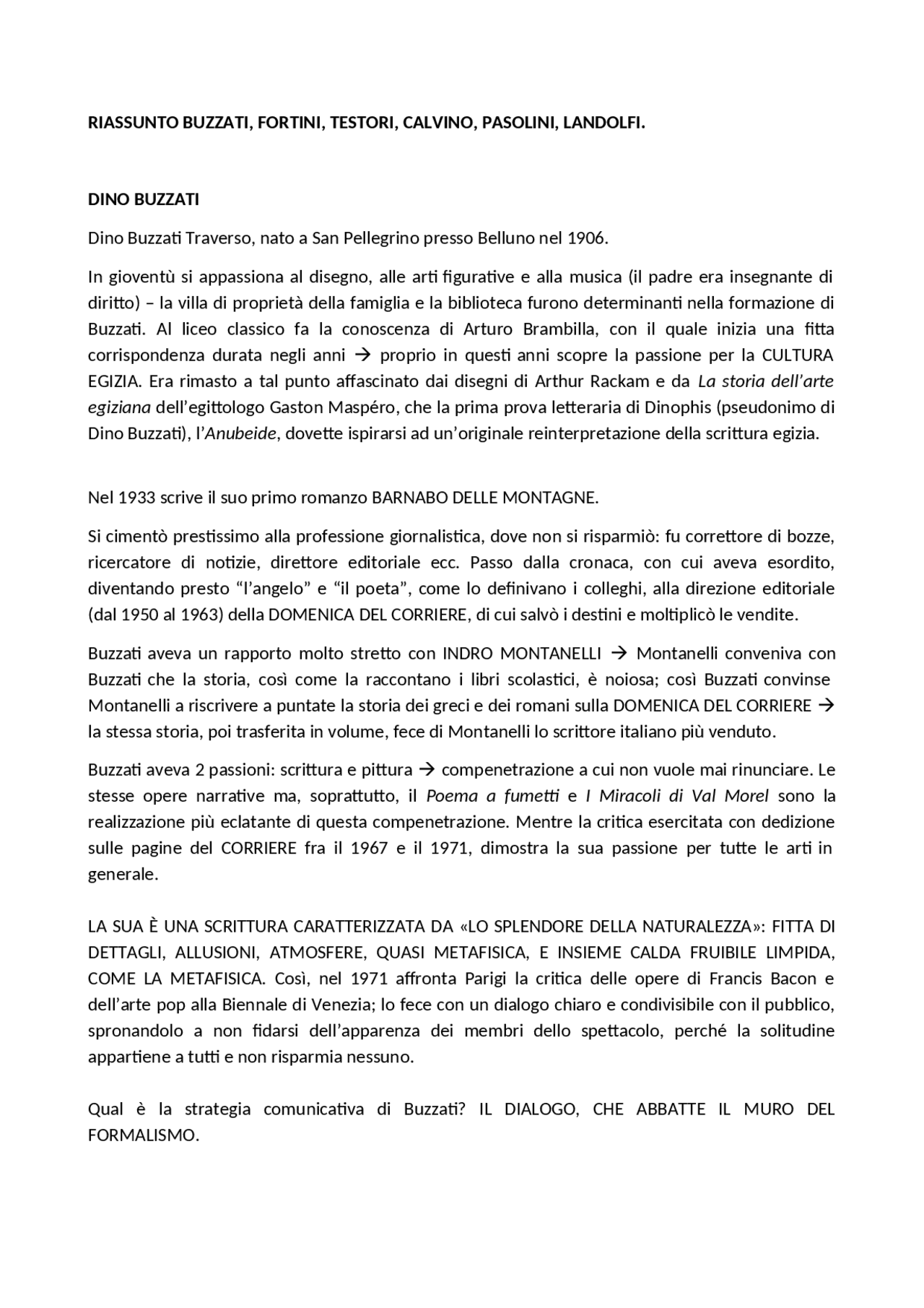 Riassunto Alcuni Autori Parola Di Scrittore Vol I Docsity