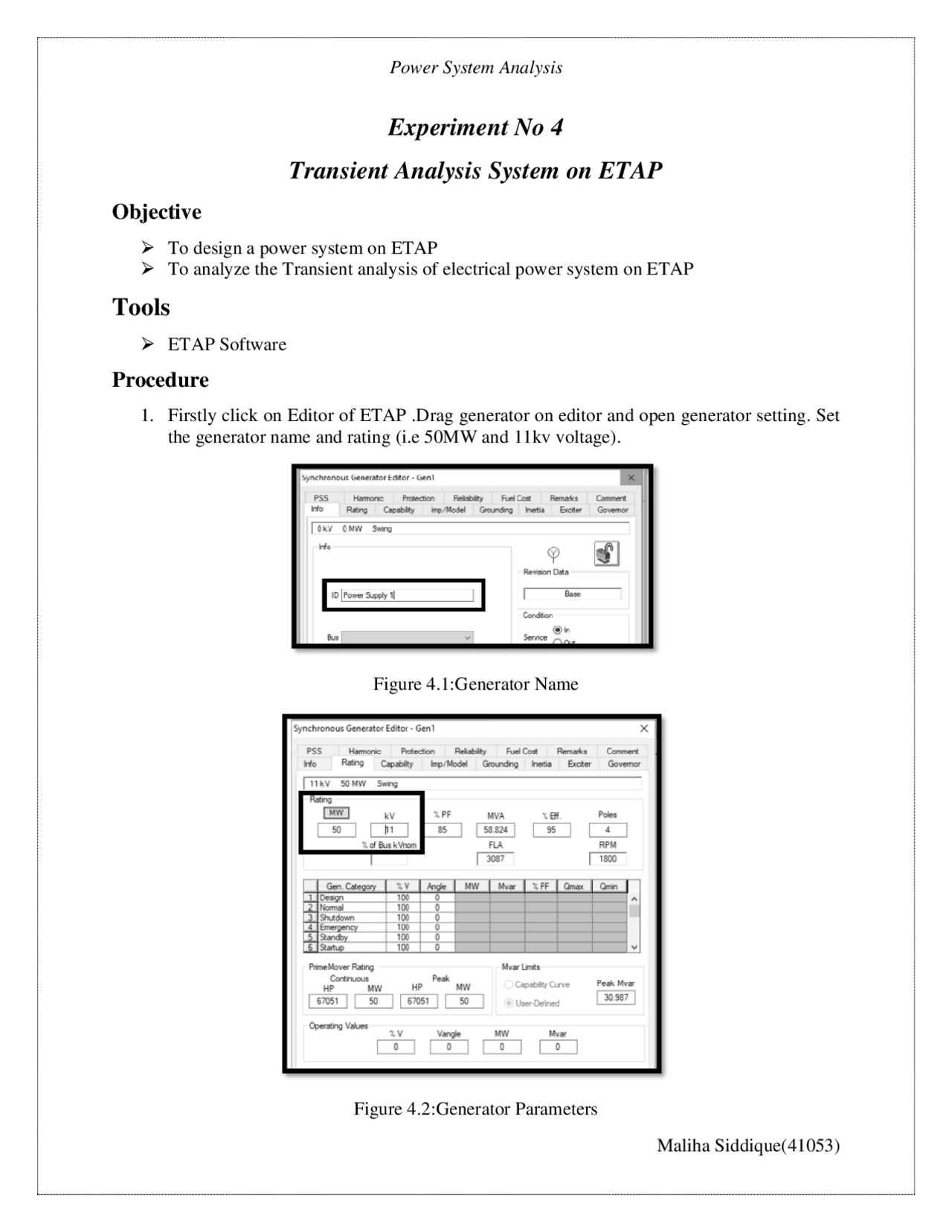 Power System Analysis Lab Docsity