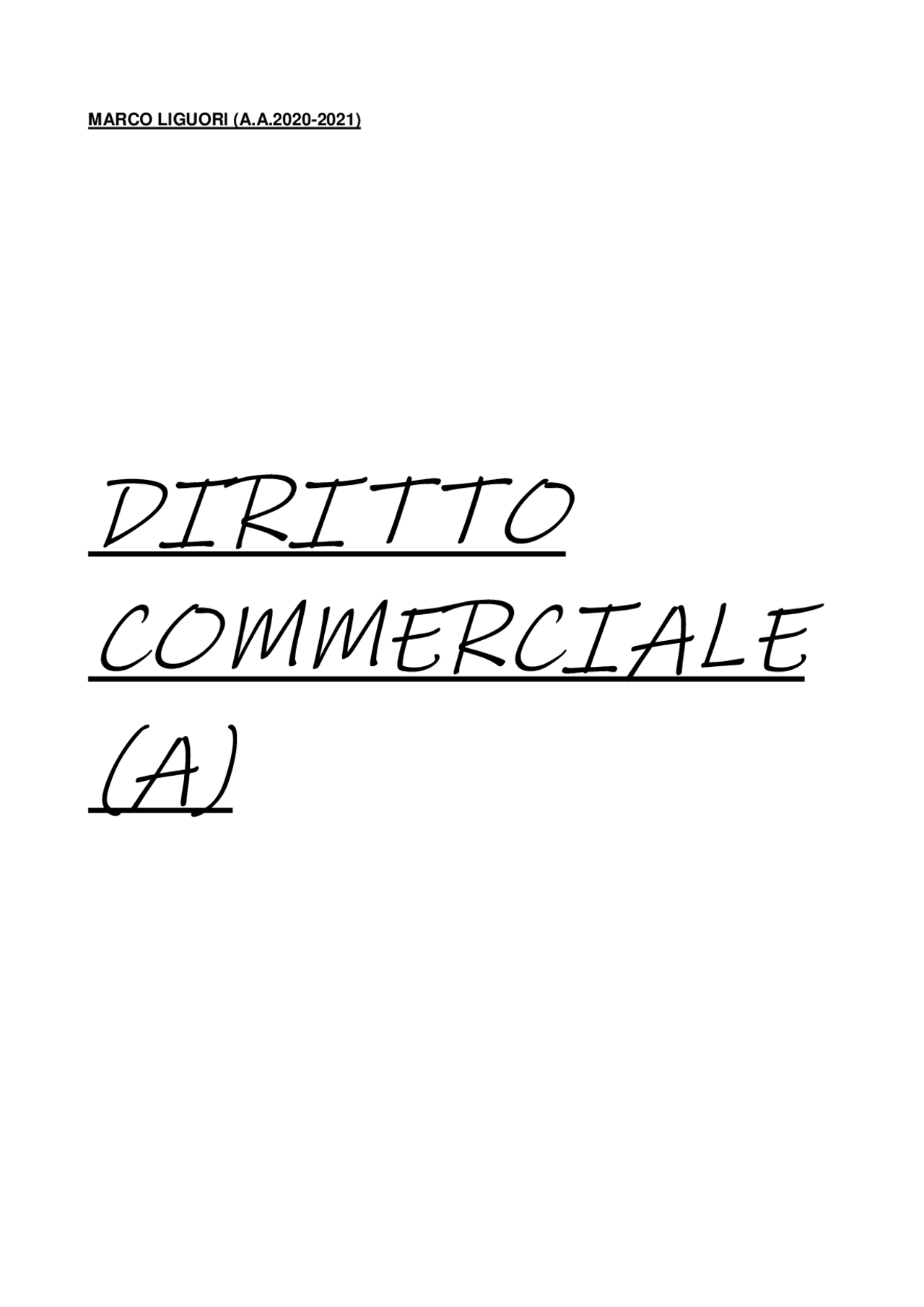 Diritto Commerciale A Stanghellini Appunti Di Diritto Commerciale