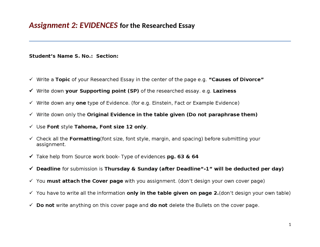 Reporting Assignment Docsity