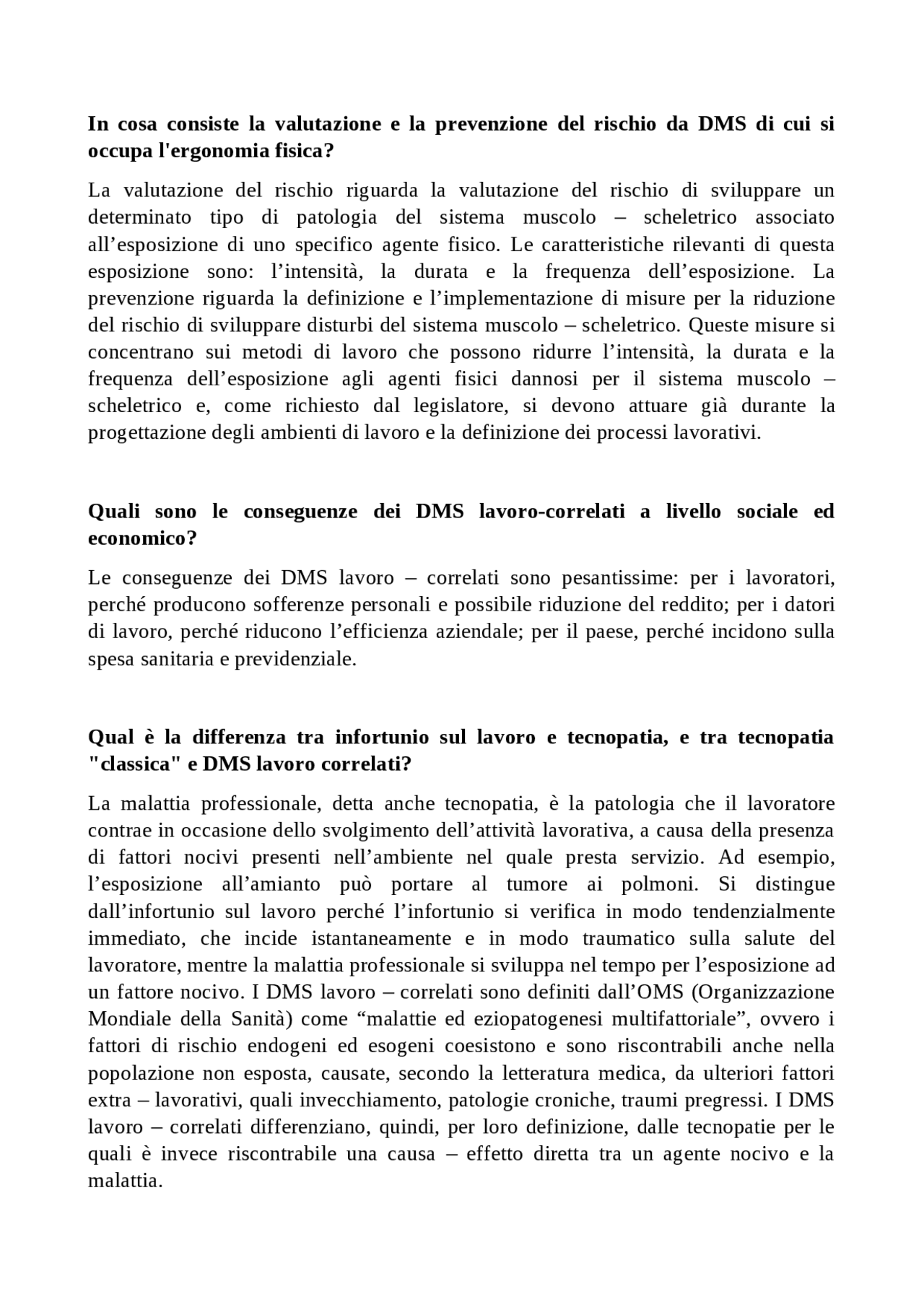 Paniere Di Ergonomia Domanda Aperte Docsity