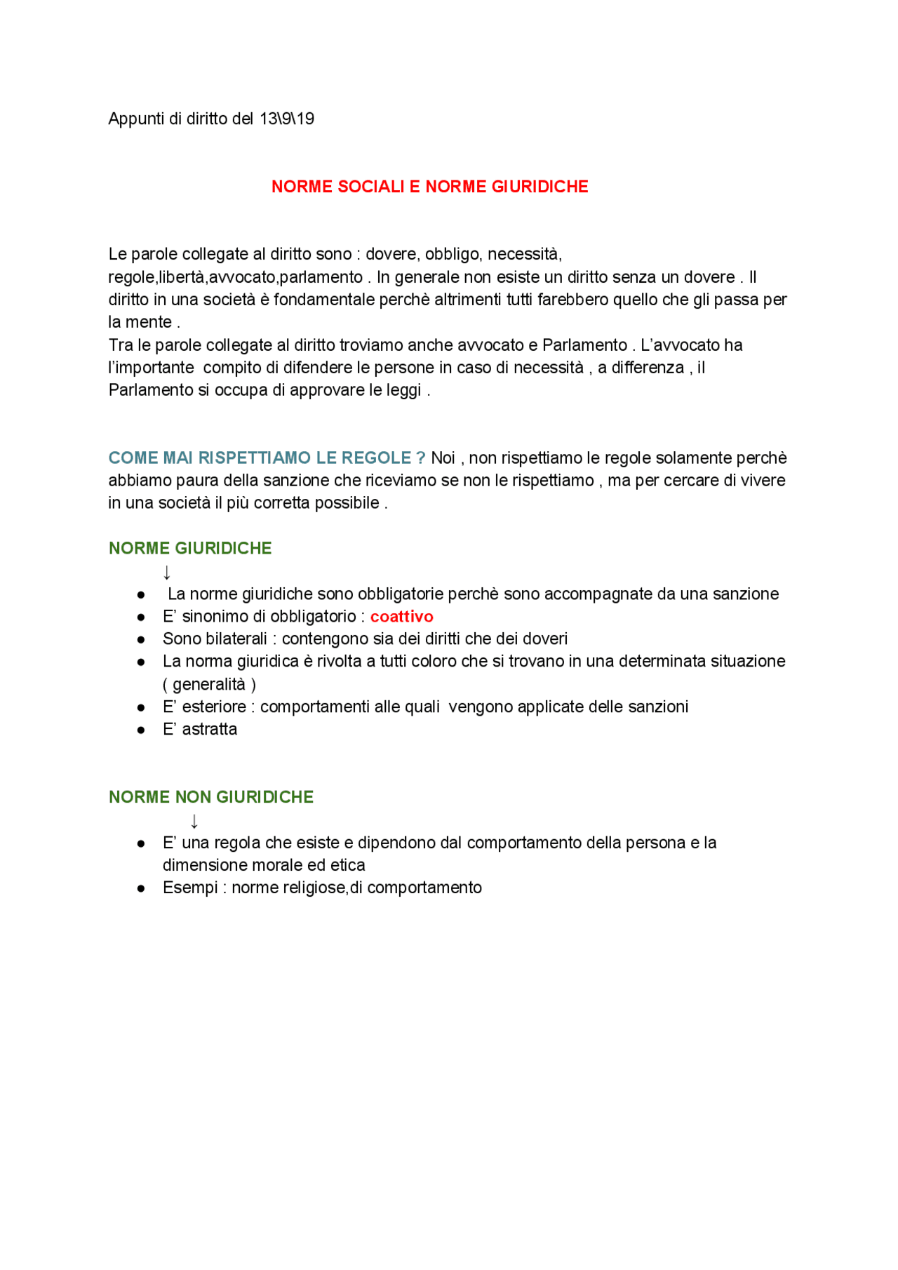 Differenza tra norme sociali e giuridiche - Docsity