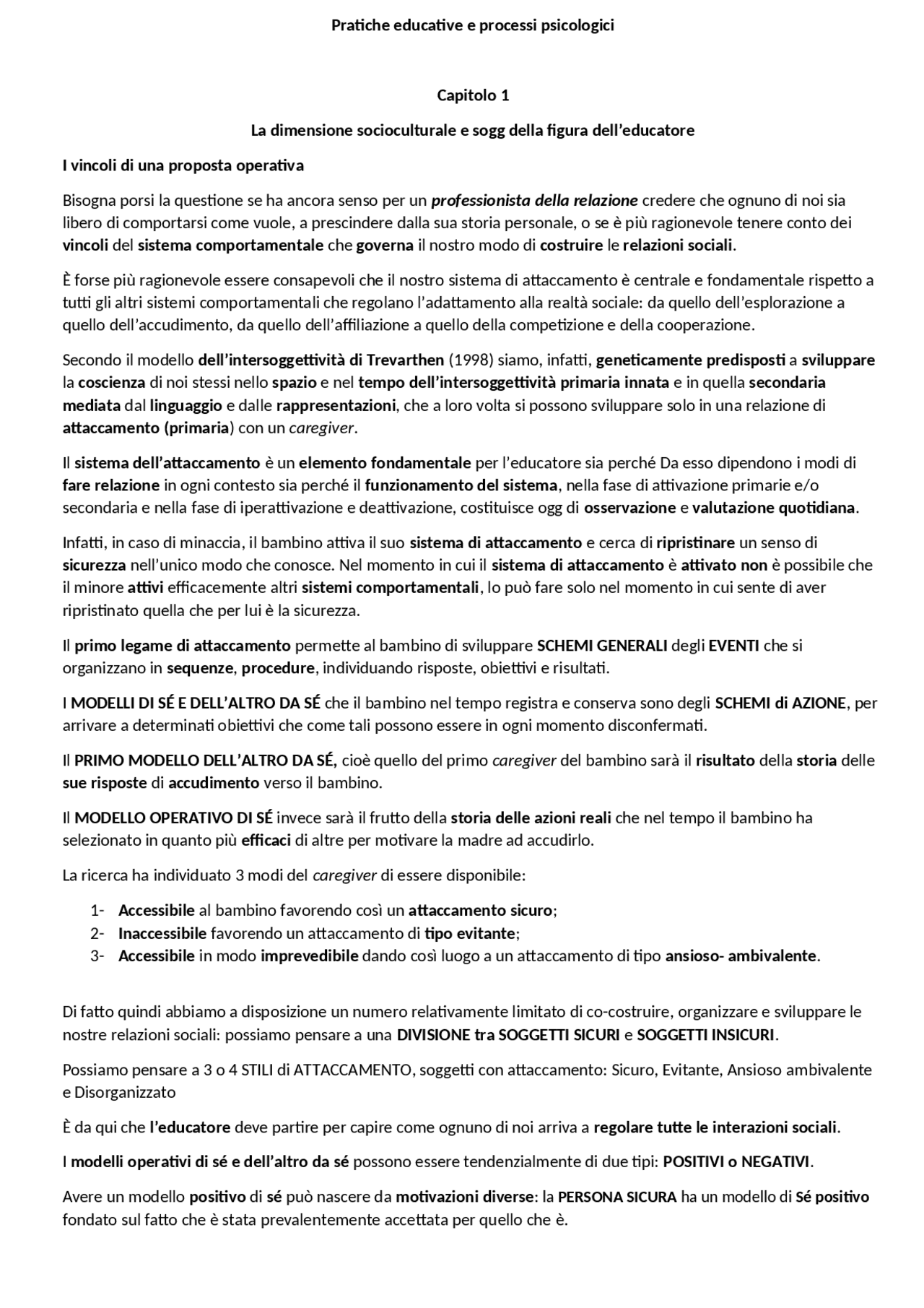 Pratiche Educative E Processi Psicologici Docsity