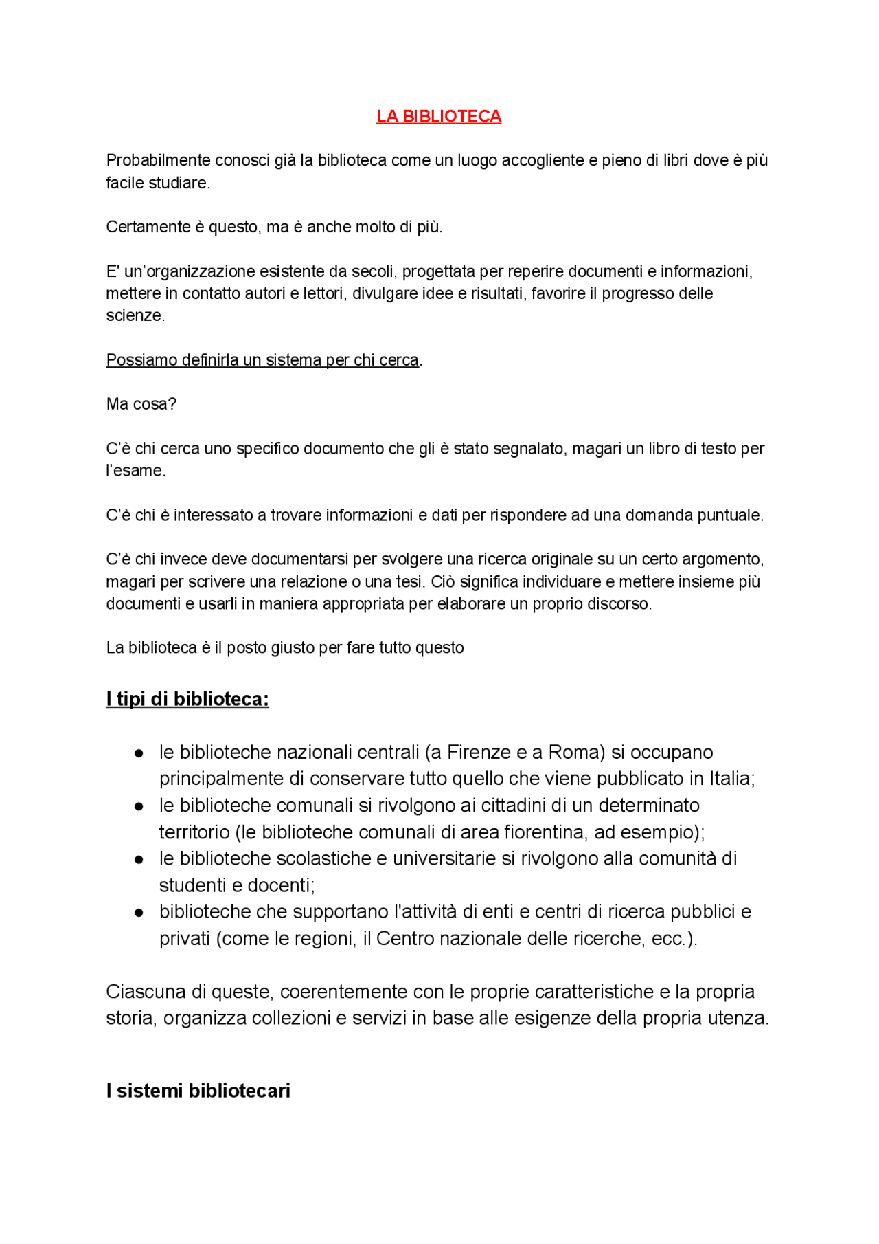 Editing e ricerca bibliografica e documentale | Appunti di Elementi di Informatica | Docsity