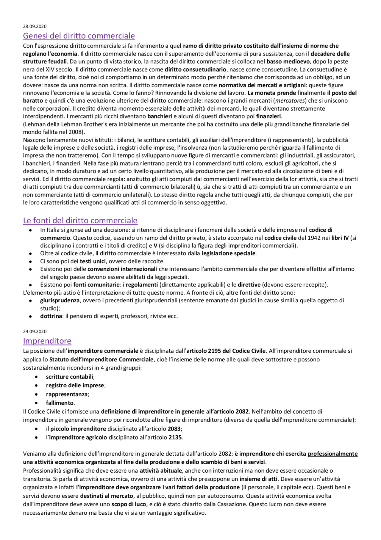 Appunti Di Diritto Commerciale Docsity