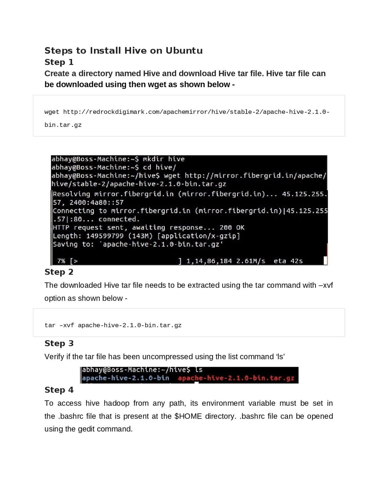 Hive Installation In Linux Docsity