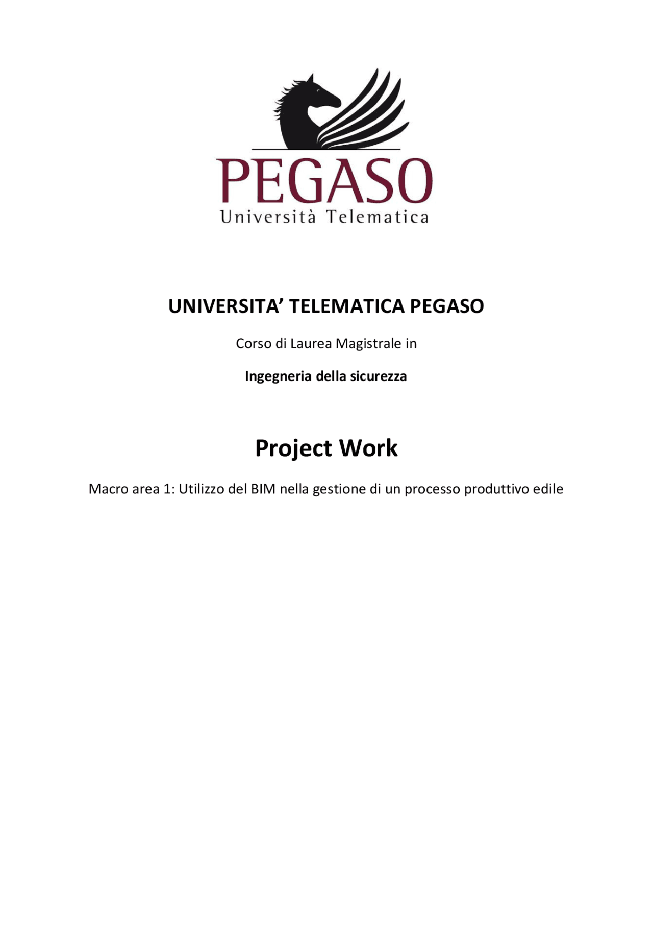 2021 Project Work 7 Macro Area 1 Utilizzo Del Bim Nella Gestione