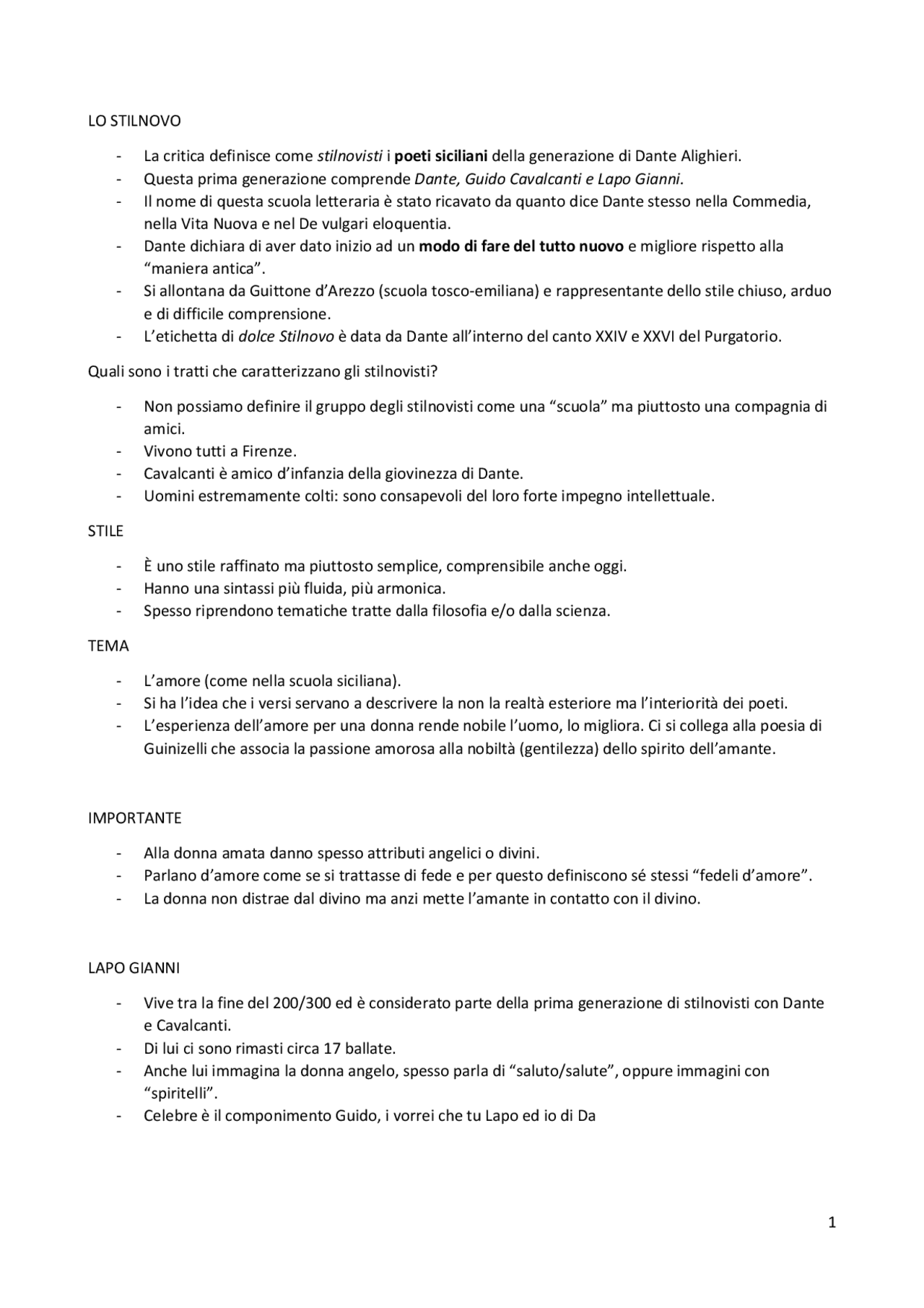 Gli stilnovisti - Lapo Gianni, Guido Cavalcanti, Rustico Filippi e ...