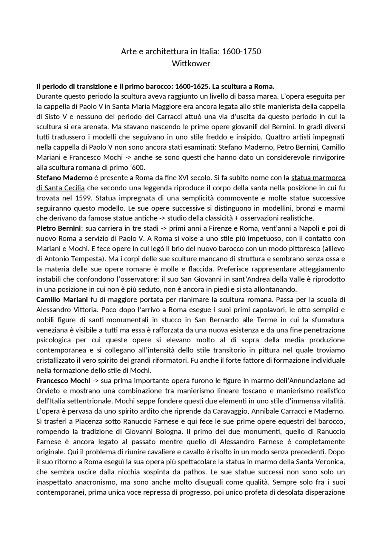 Arte e architettura in Italia - Docsity