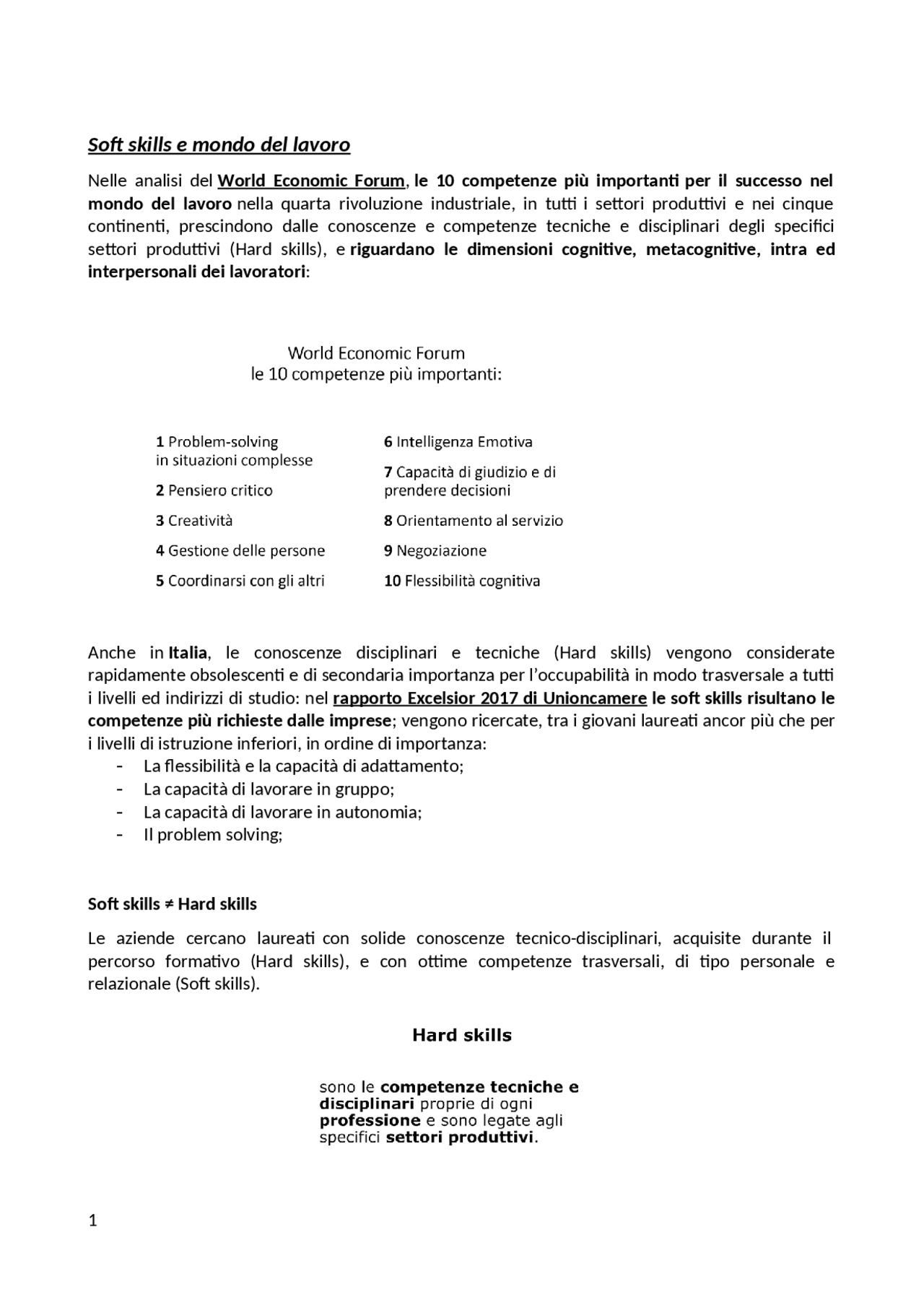 Soft Skills E Mondo Del Lavoro Docsity