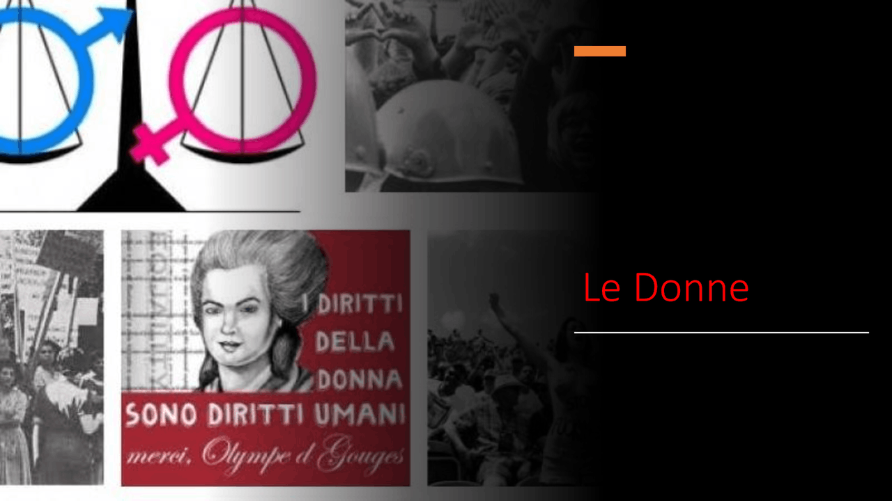 La donna nella storia | Exercises of Italian | Docsity