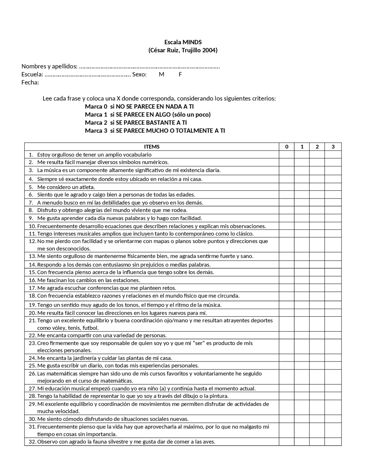 Escala minds revisar - Docsity