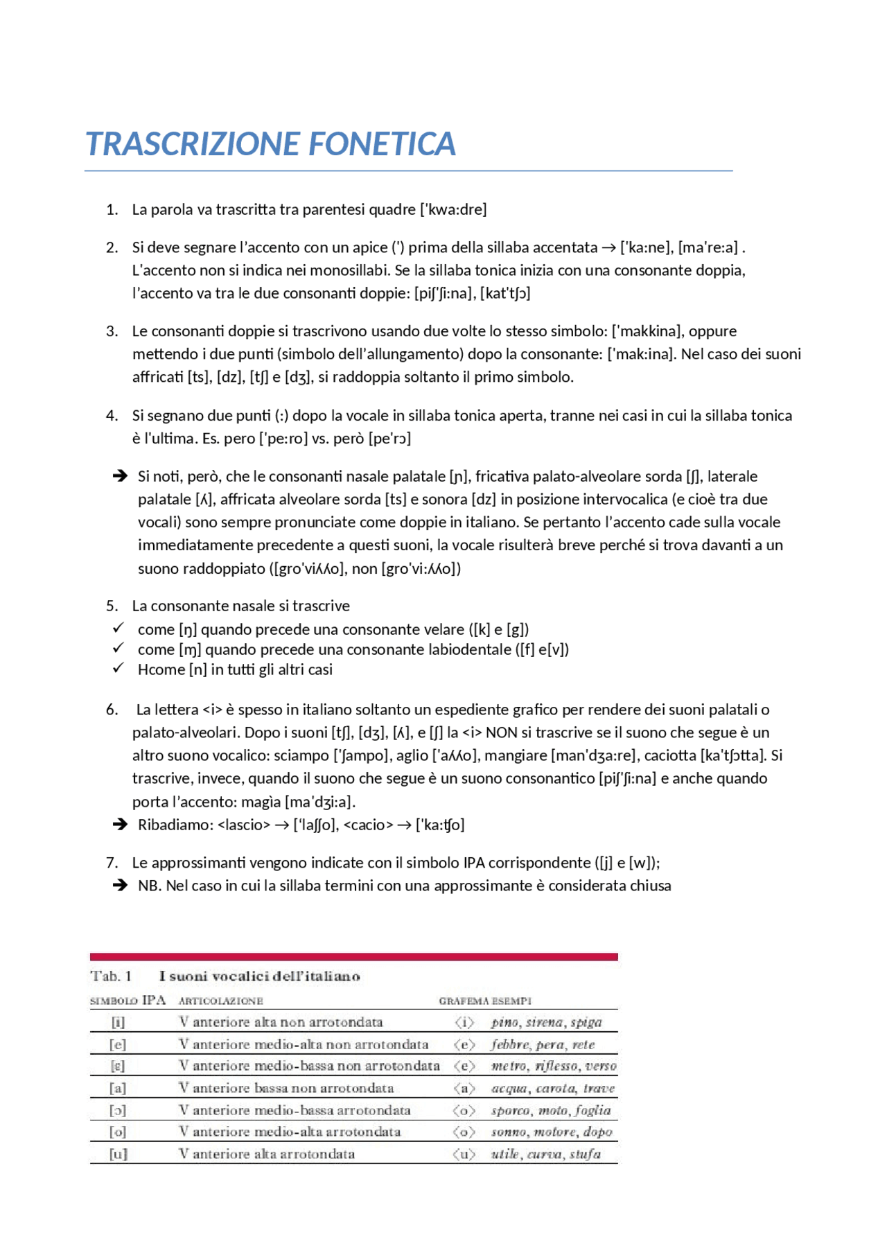Schemi Trascrizione Fonetica Docsity