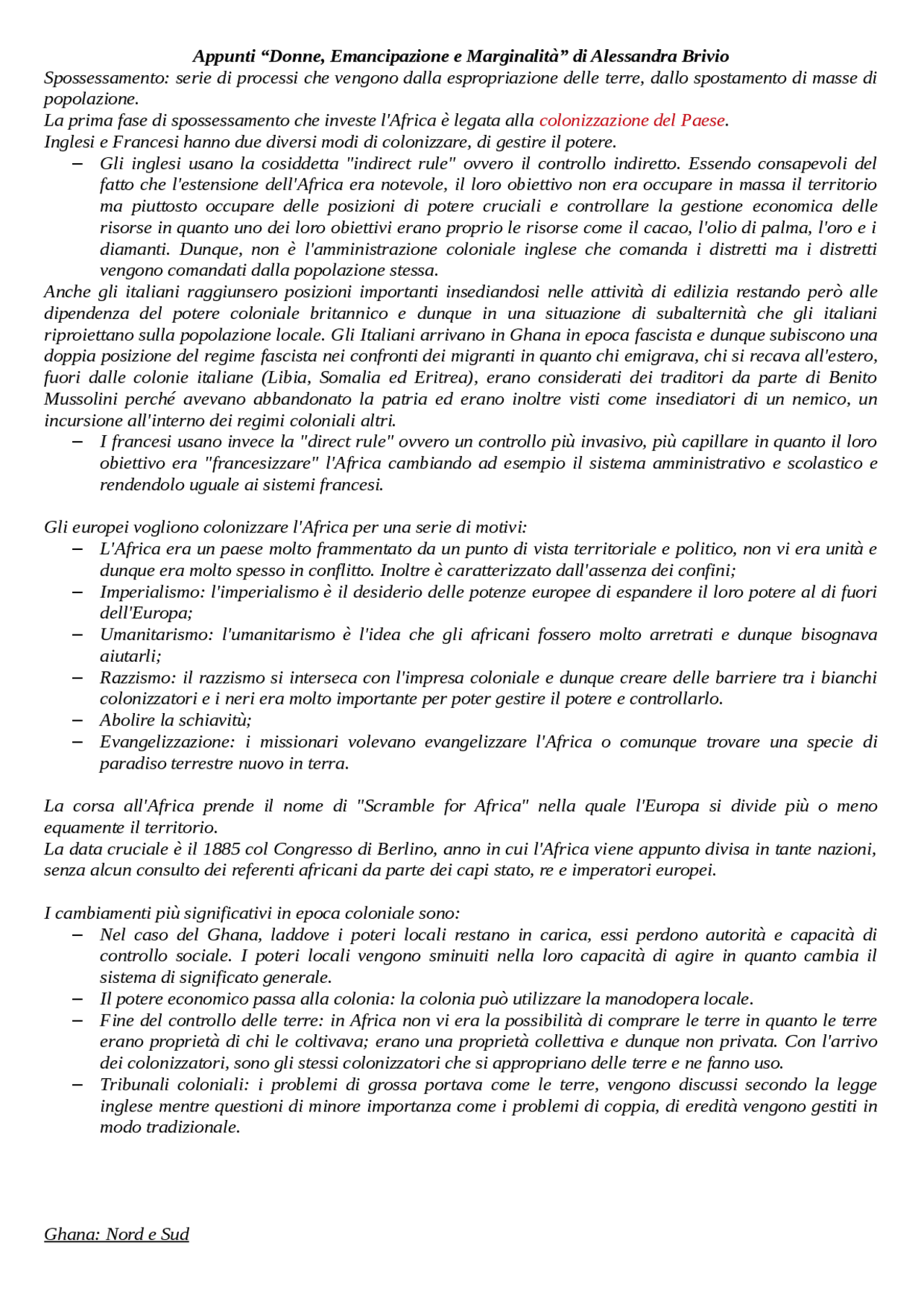 Donne, Emancipazione e Marginalità di Alessandra Brivio - Docsity