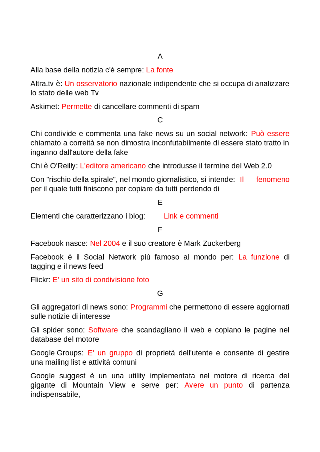 Test Comunicazione Digitale E Social Media Prove Desame Di Scienze