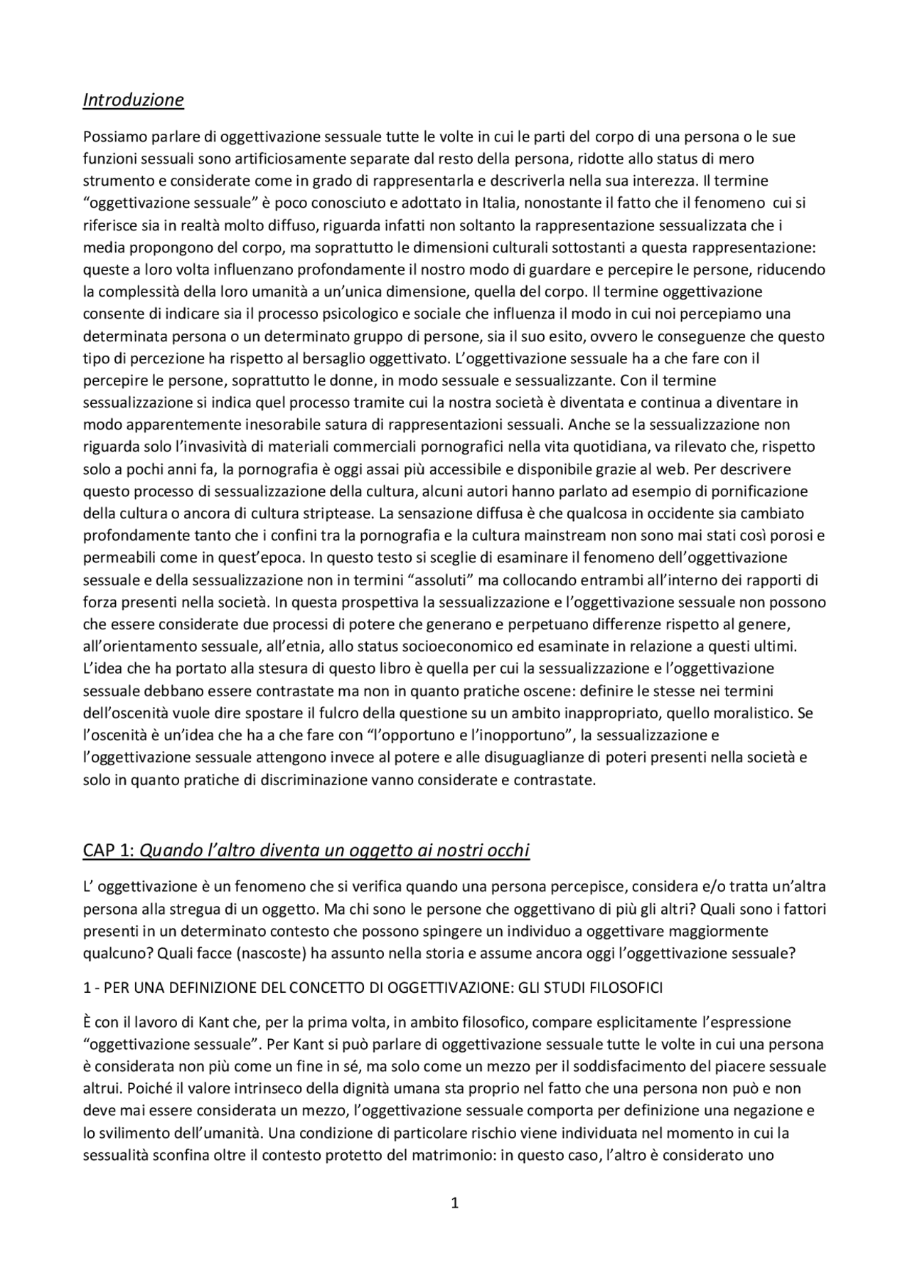 Riassunto Quando Le Persone Diventano Cose Pacilli Docsity