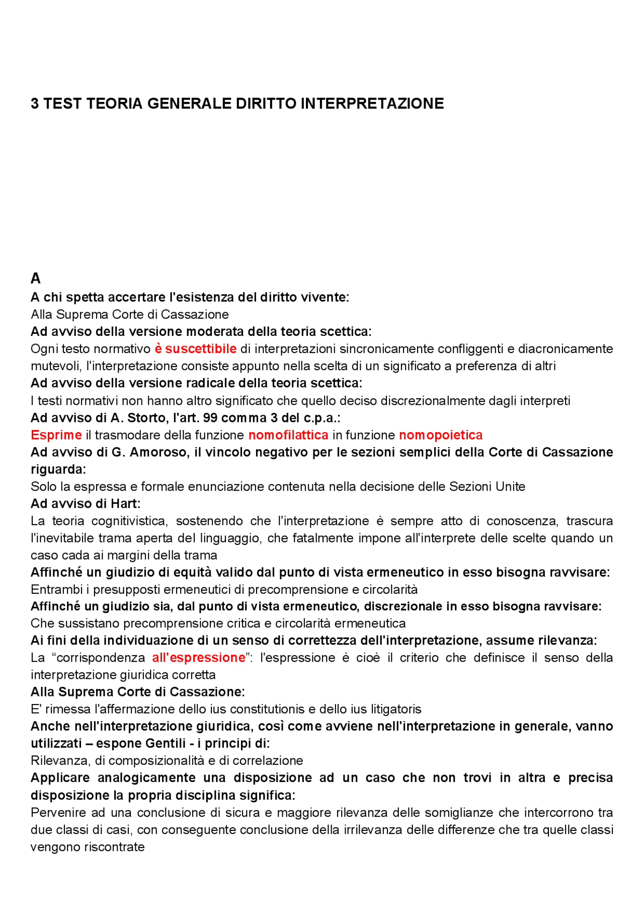 Teoria Del Diritto E Dellinterpretazione Docsity