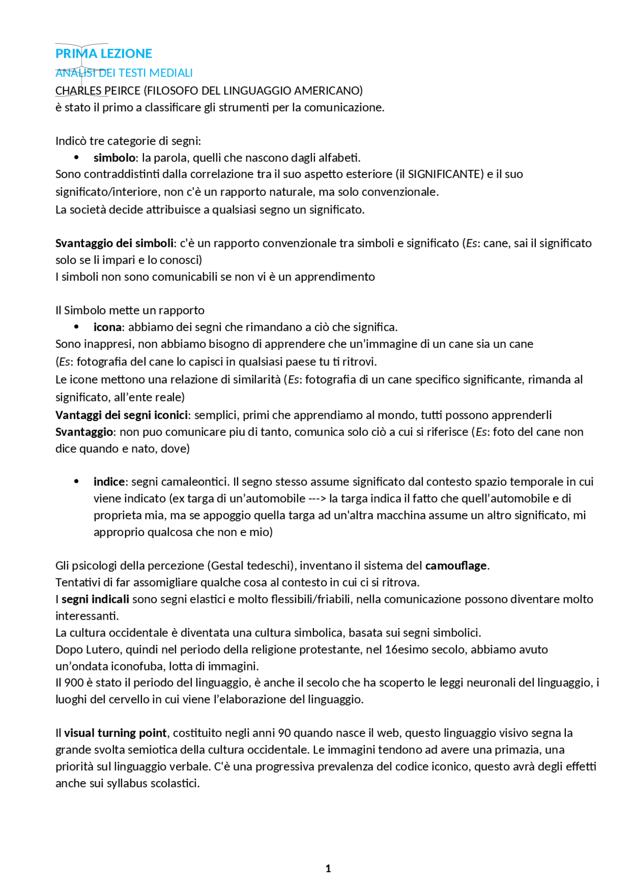Prima Lezione Analisi Dei Testi Mediali Docsity