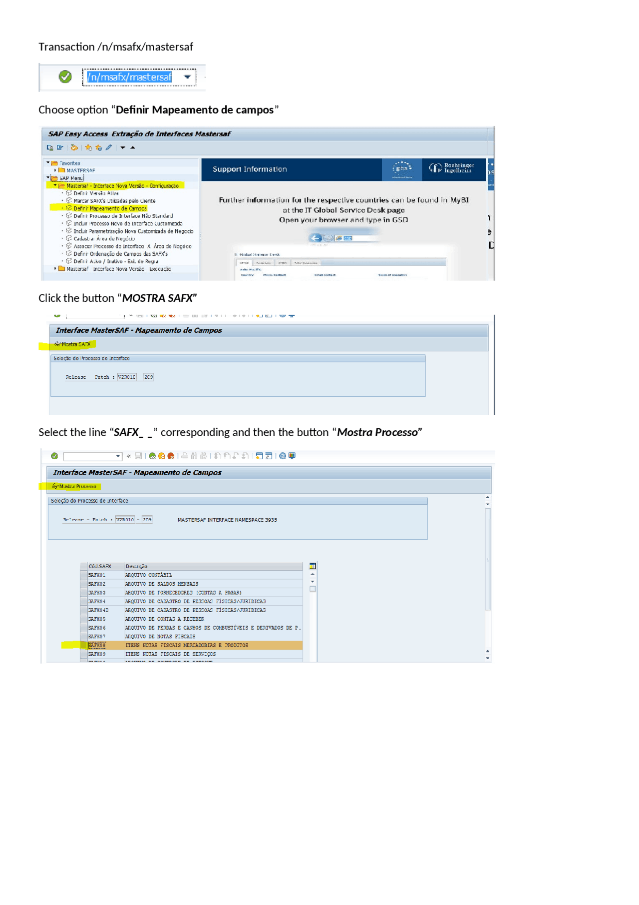 Parameterization of custom fields MSAFX namespace - Docsity