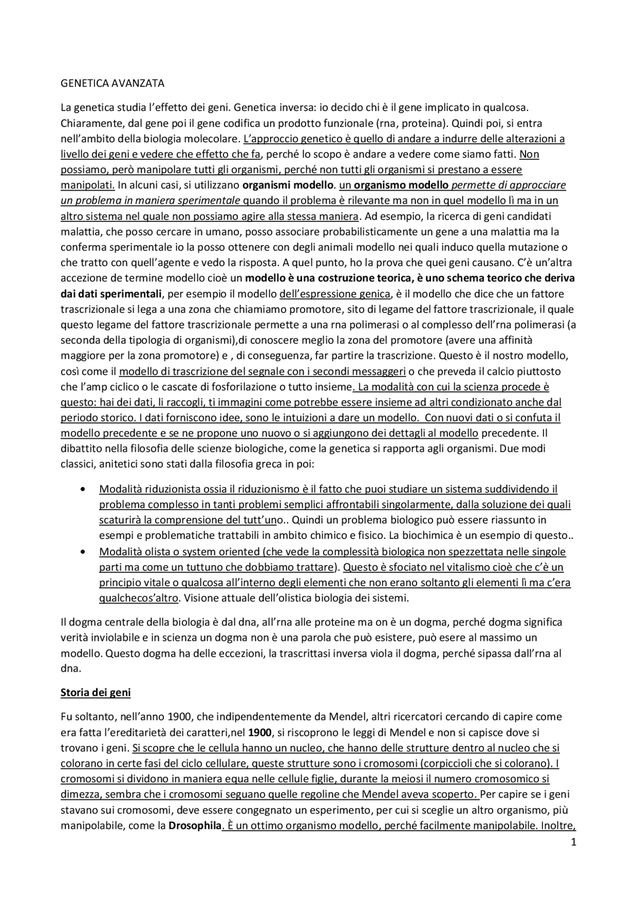 Appunti Di Genetica 2021 Docsity