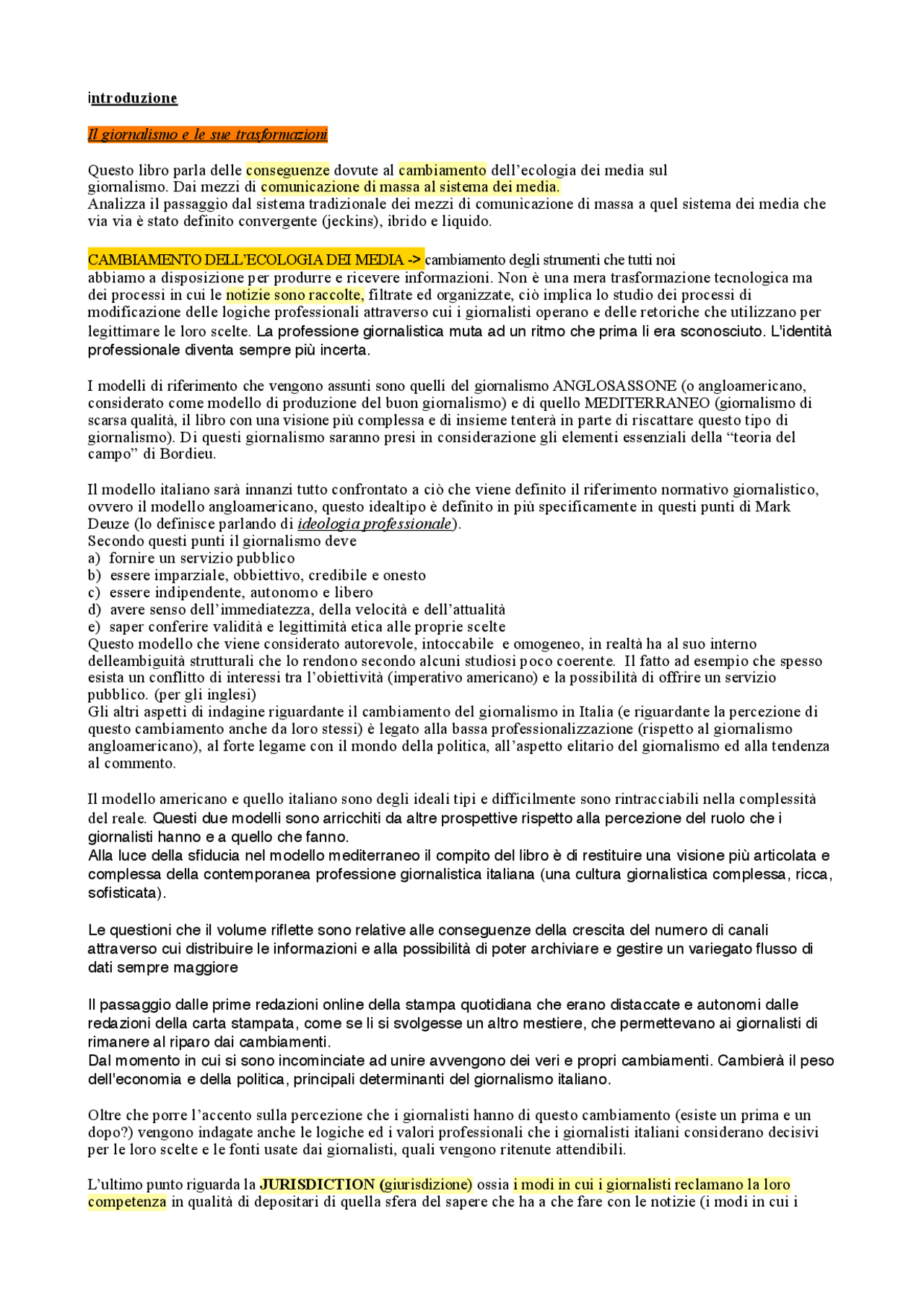 Riassunto Completo Giornalismo Ibrido Docsity