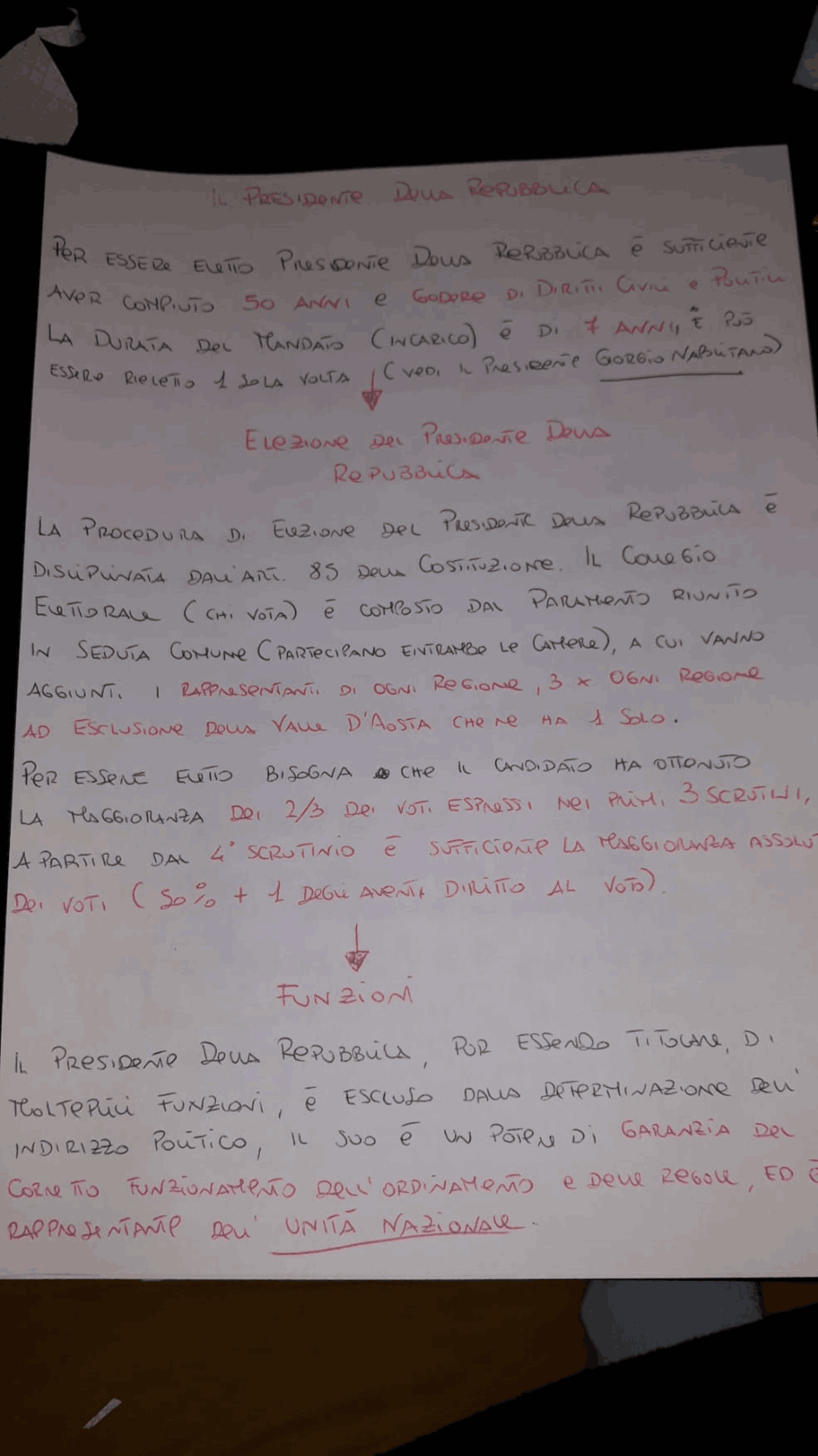 Il Presidente Della Repubblica Docsity