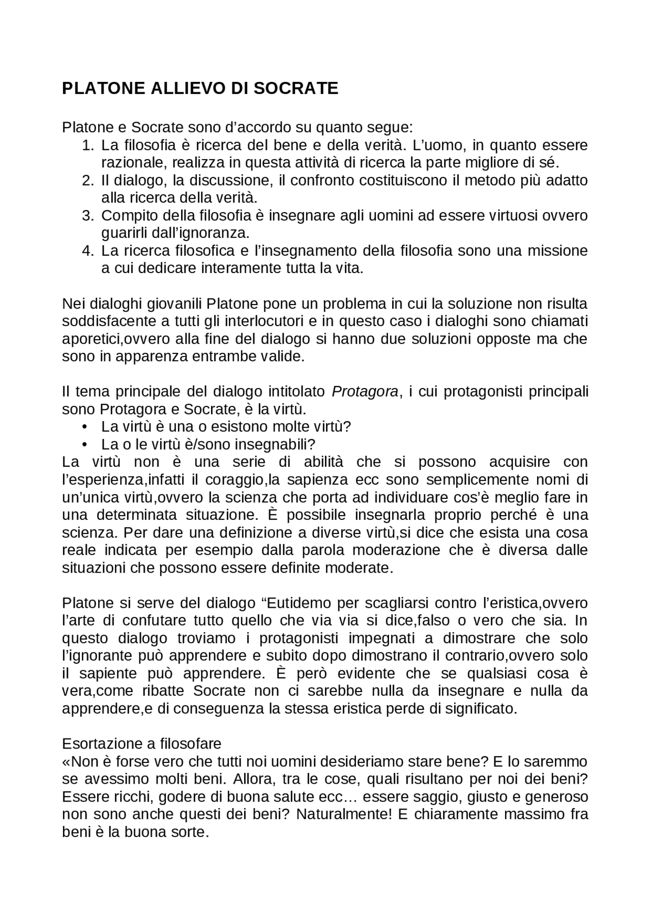 Filosofiaappunti Su Platone Docsity
