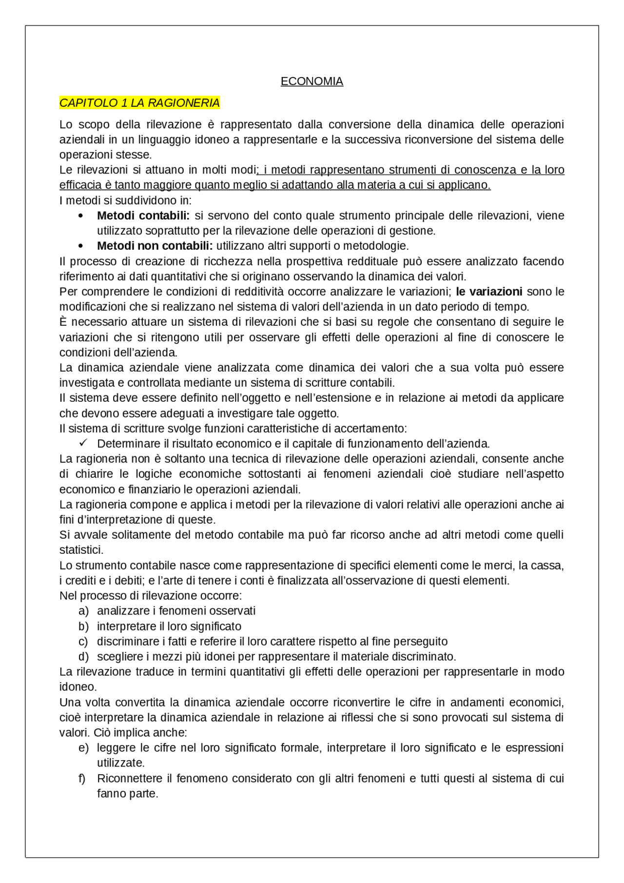 Economia Aziendale 2° Modulo Docsity