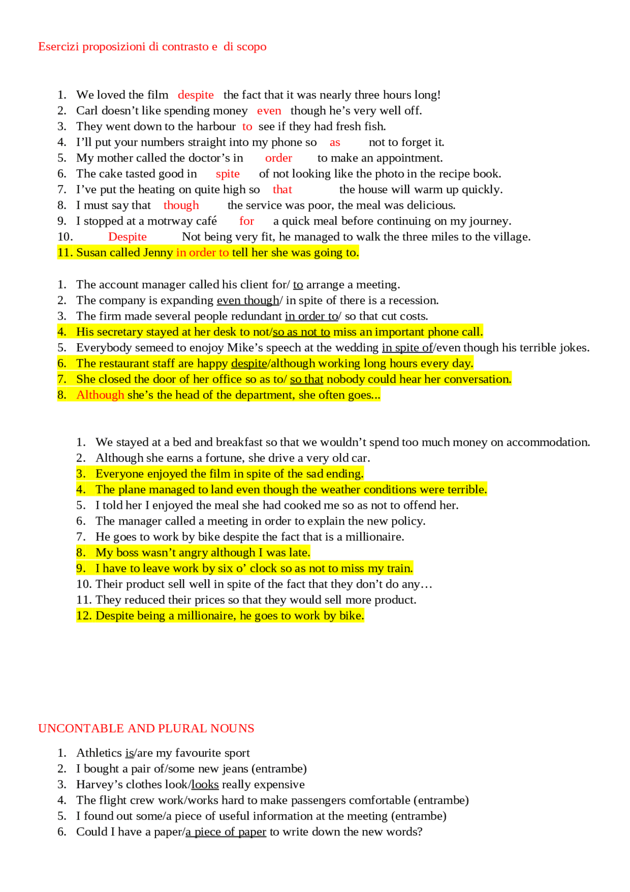 Esame Laboratorio Inglese 5 Docsity