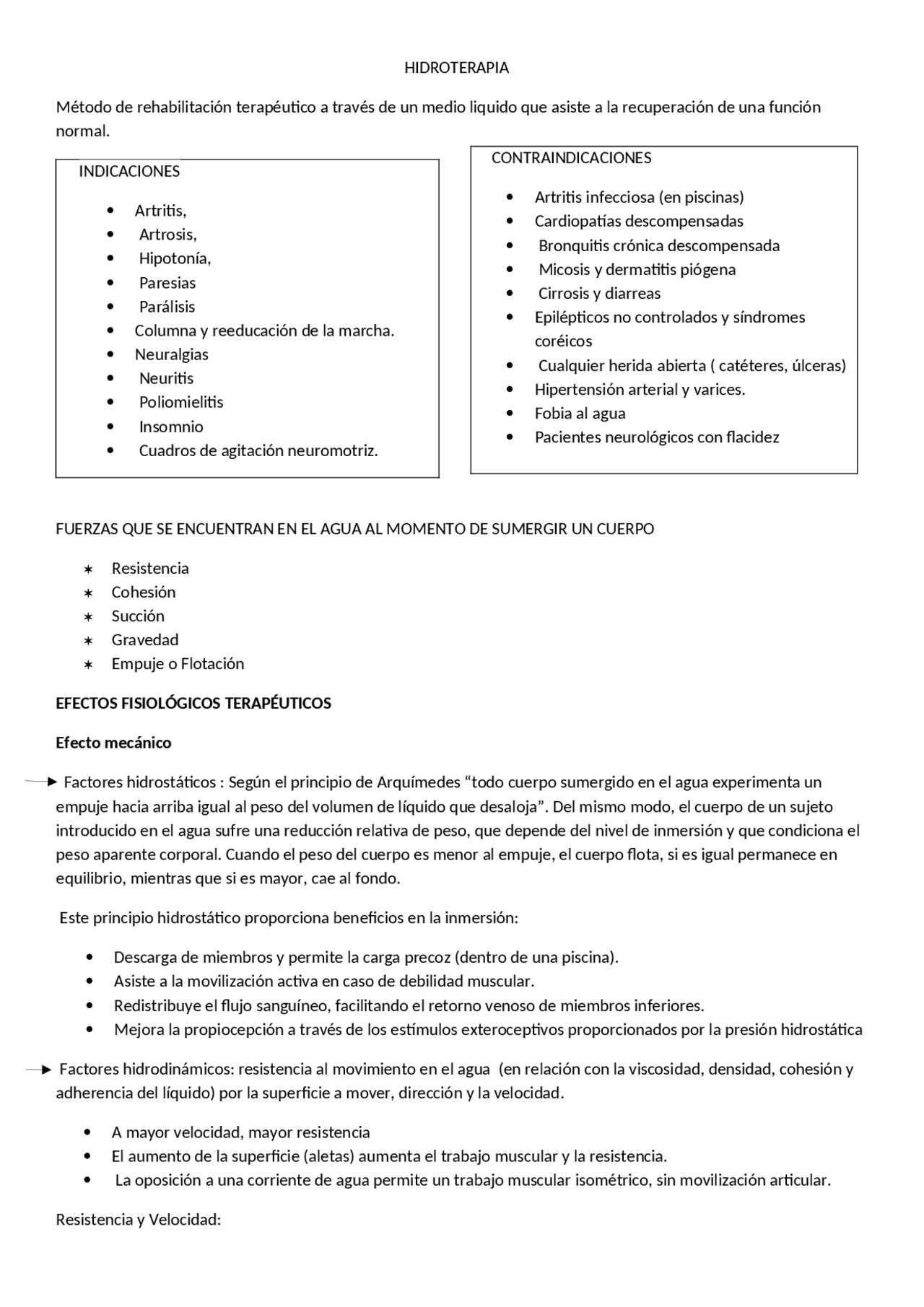 Hidroterapia conceptos basicos - Docsity