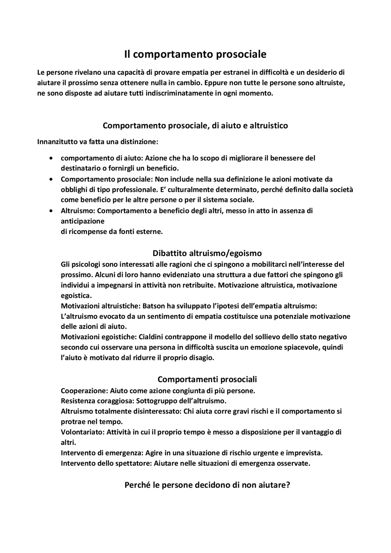Il Comportamento Prosociale E Il Pregiudizio Docsity