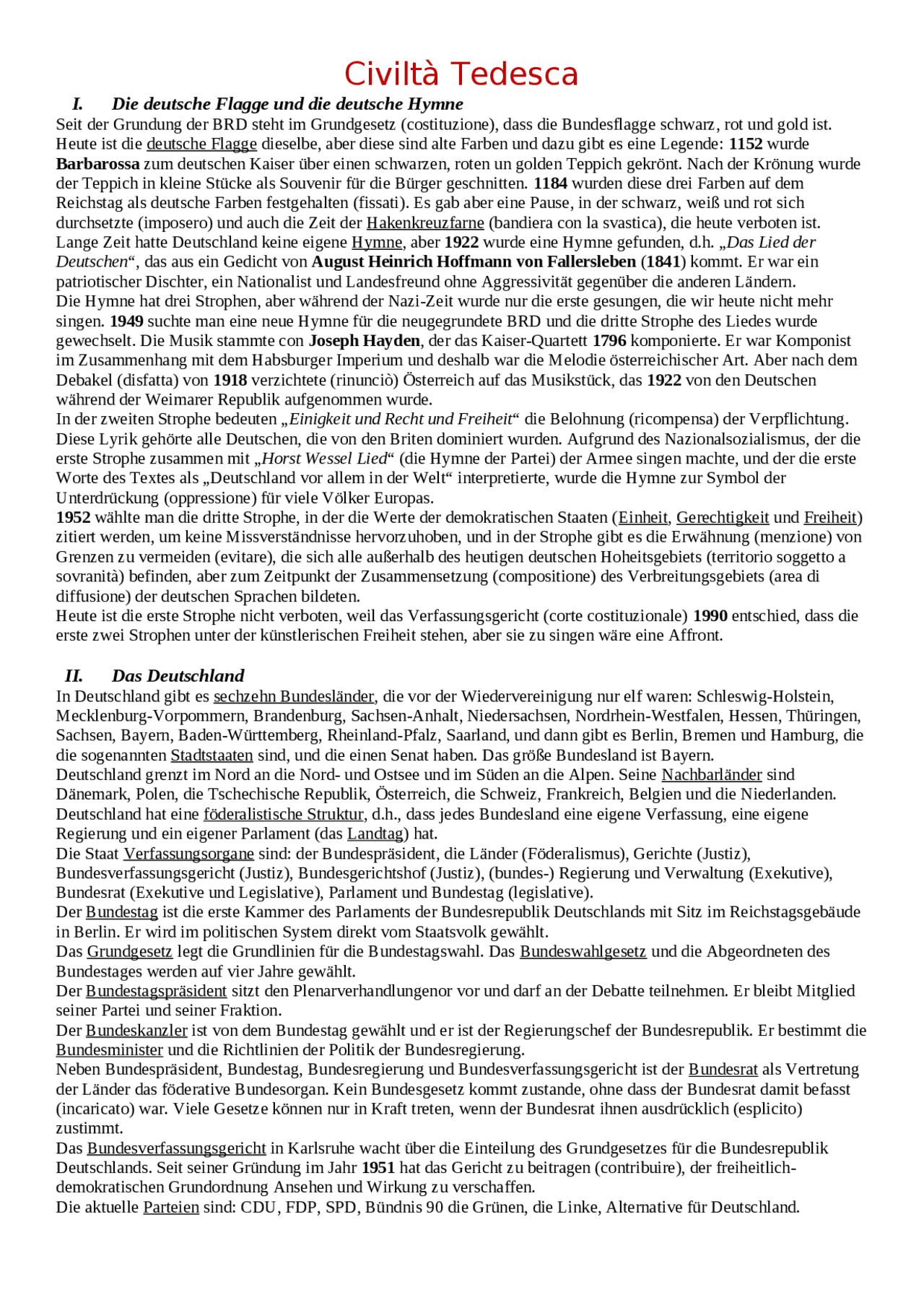Appunti Civiltà Tedesca Docsity