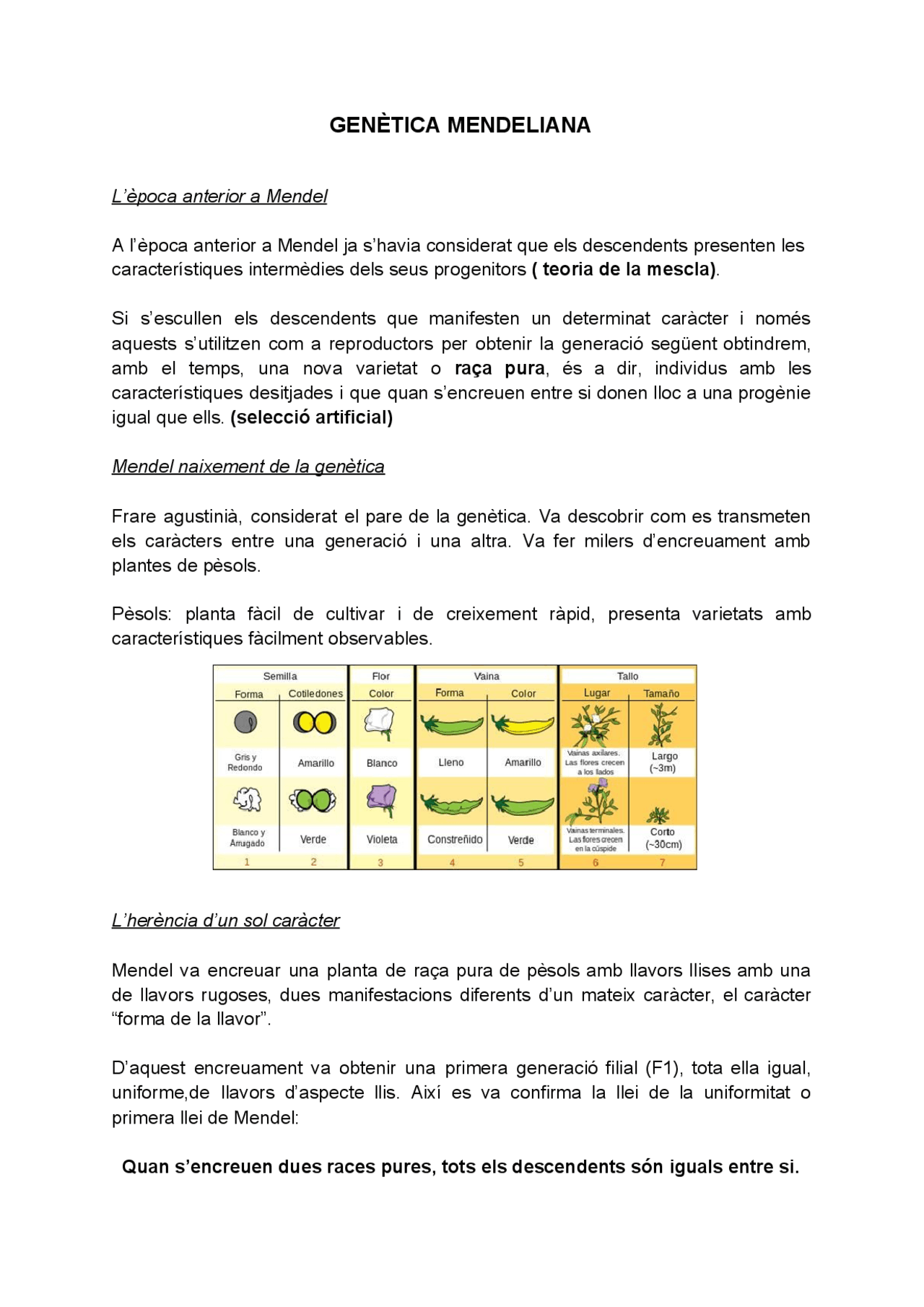 GENÉTICA MENDELIANA. - Docsity