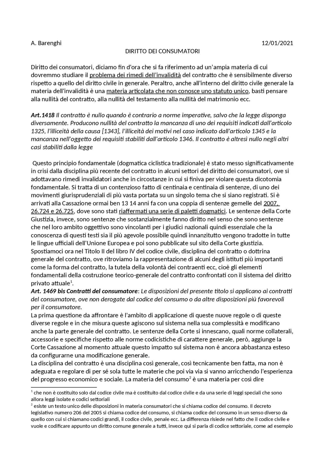 Diritto Dei Consumatori Appunti Di Diritto Civile E Commerciale Docsity