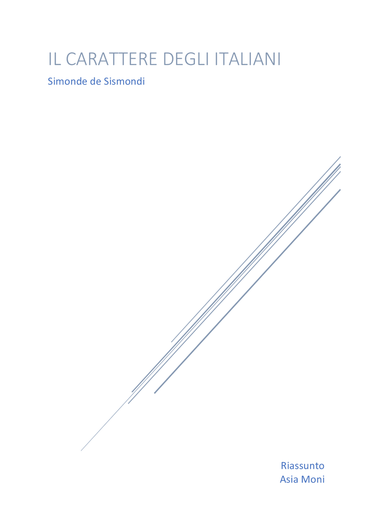 Simonde de Sismondi Il carattere degli italiani | Sintesi del corso di ...