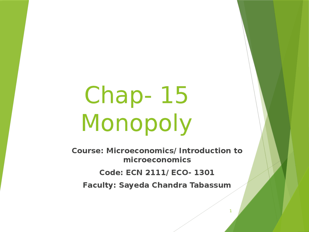 Microeconomics - Monopoly - Docsity