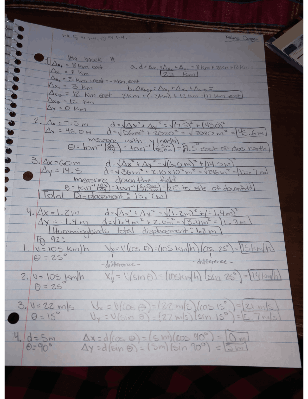Physics Homework Pg 92 1 4 Docsity