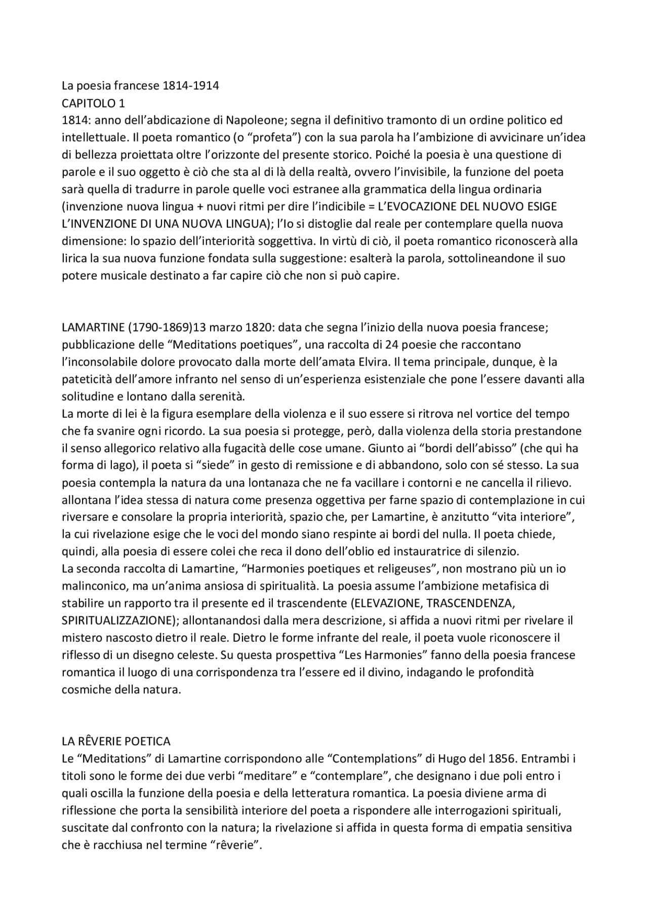 La Poesia Francese 1814 1914 Docsity