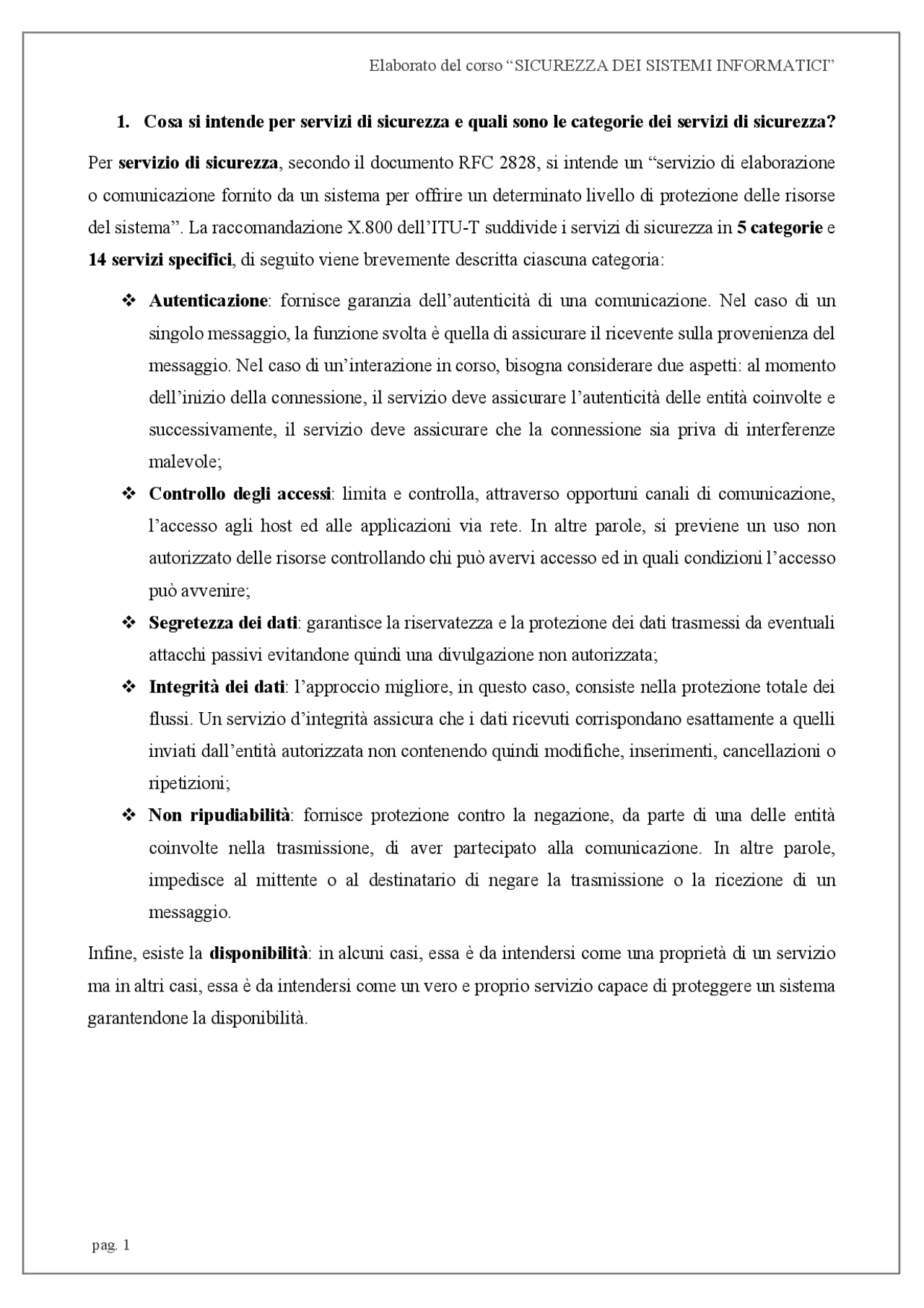 Sicurezza Dei Sistemi Informatici Elaborato 2021 Docsity