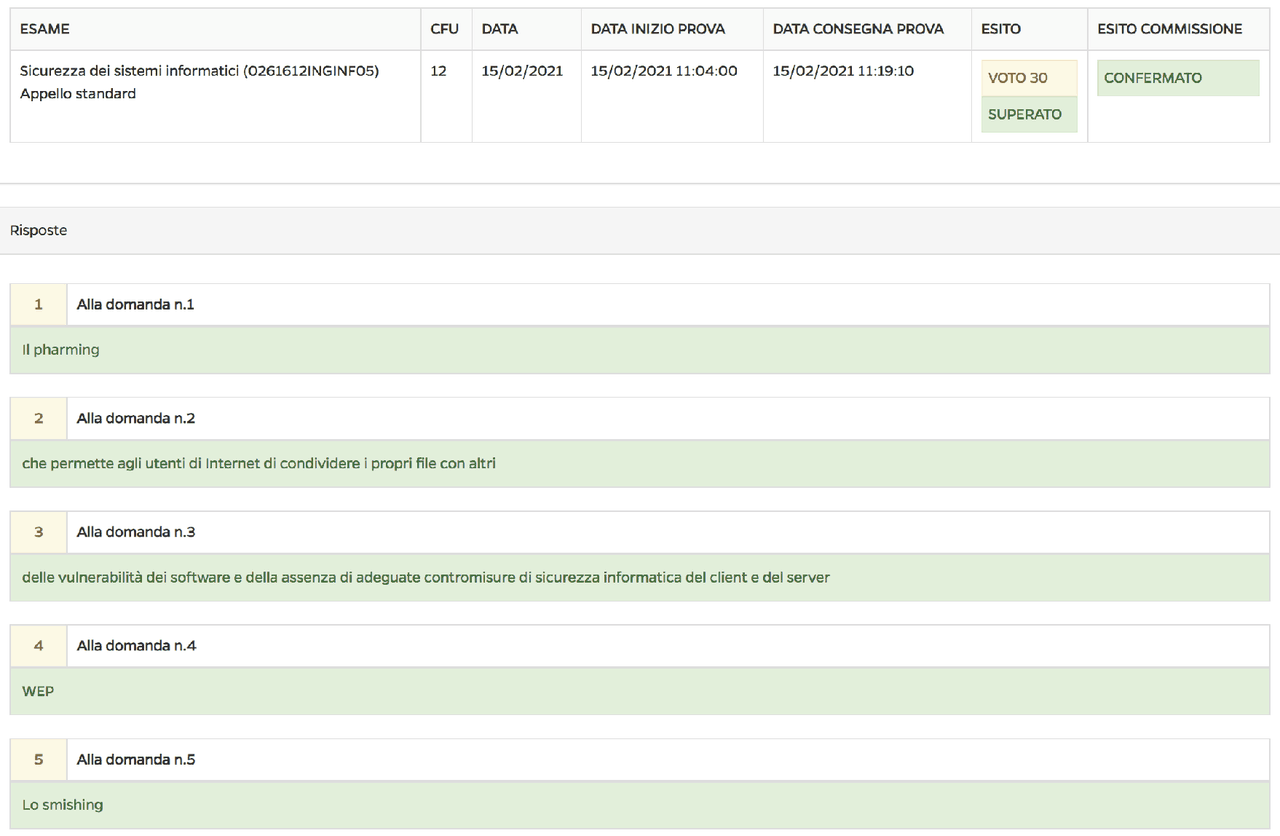 Sicurezza Dei Sistemi Informatici Domande Docsity