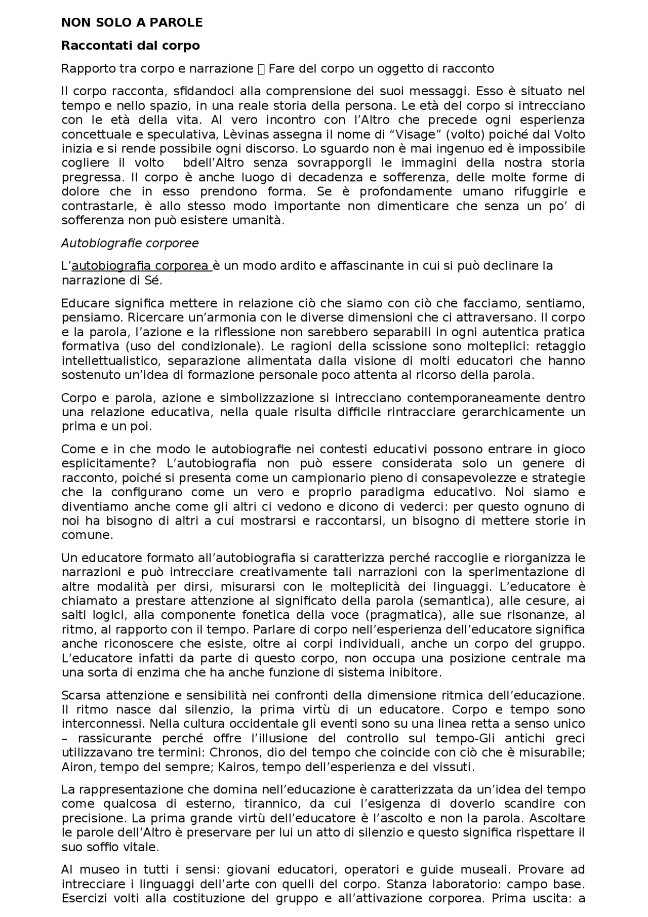 Non Solo A Parole Gamelli Docsity