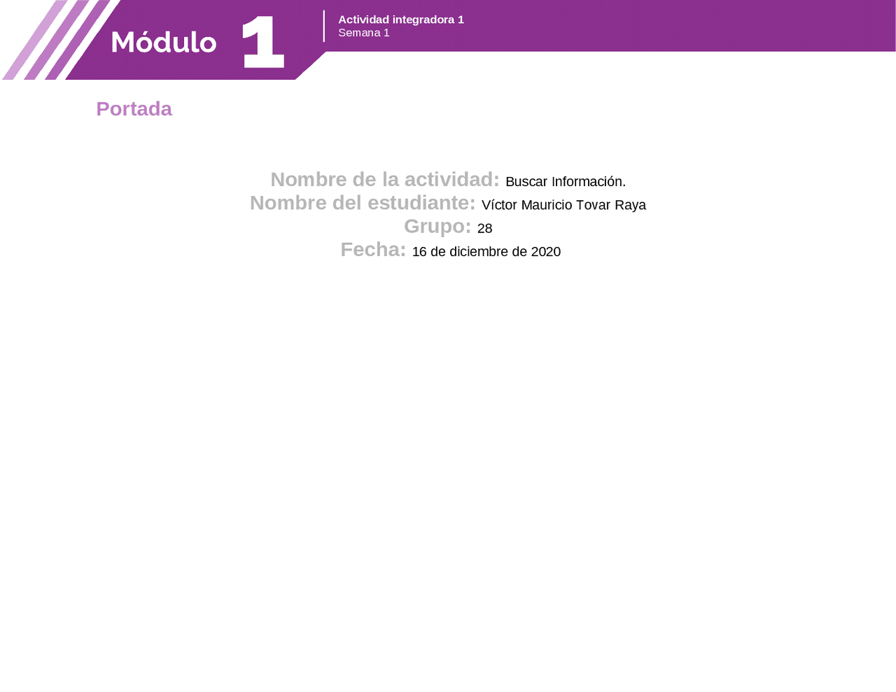 Modulo 1 Semana 1 Actividad Integradora 1 - Docsity
