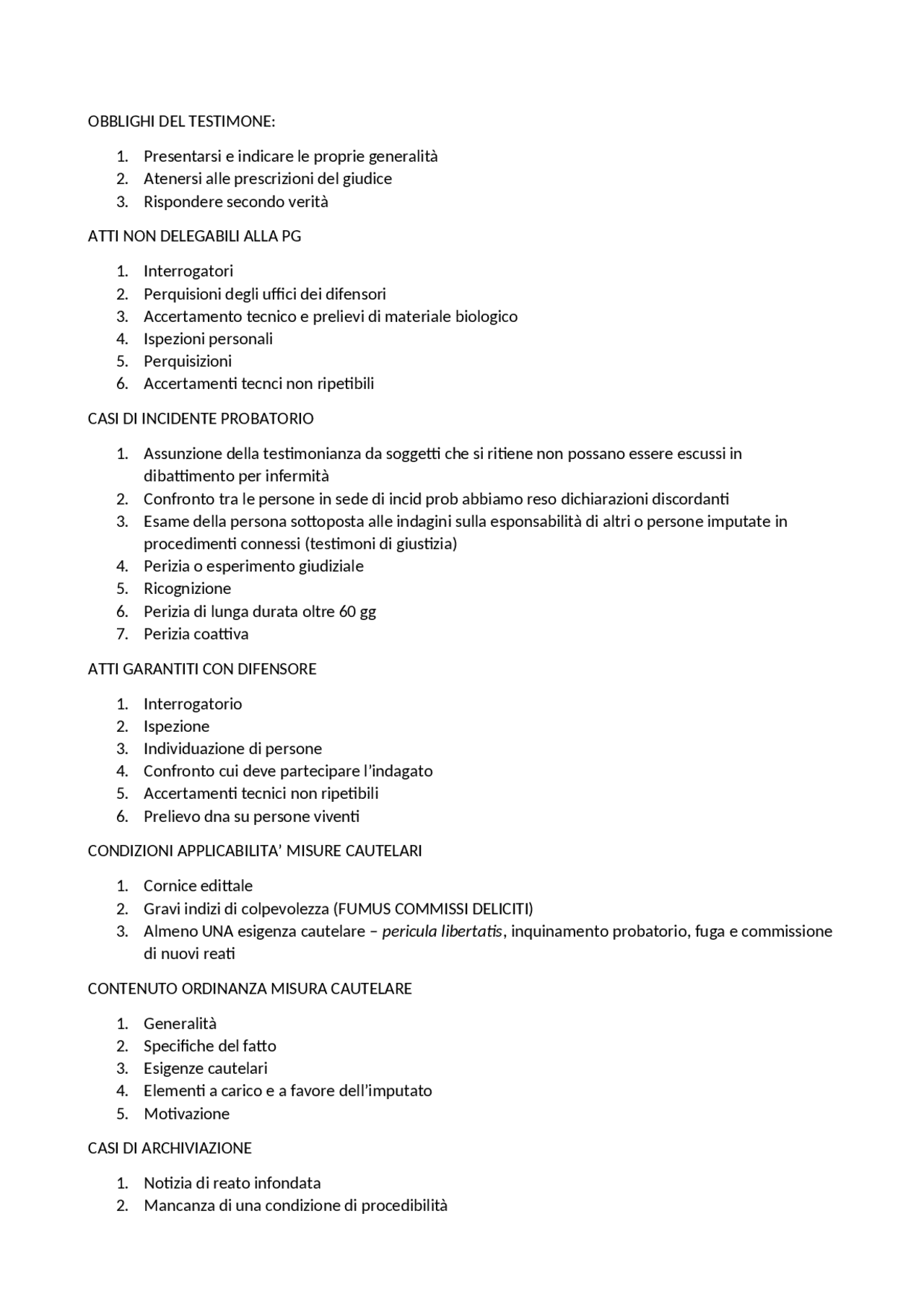 Domande Frequenti Esame Diritto Processuale Penale Docsity