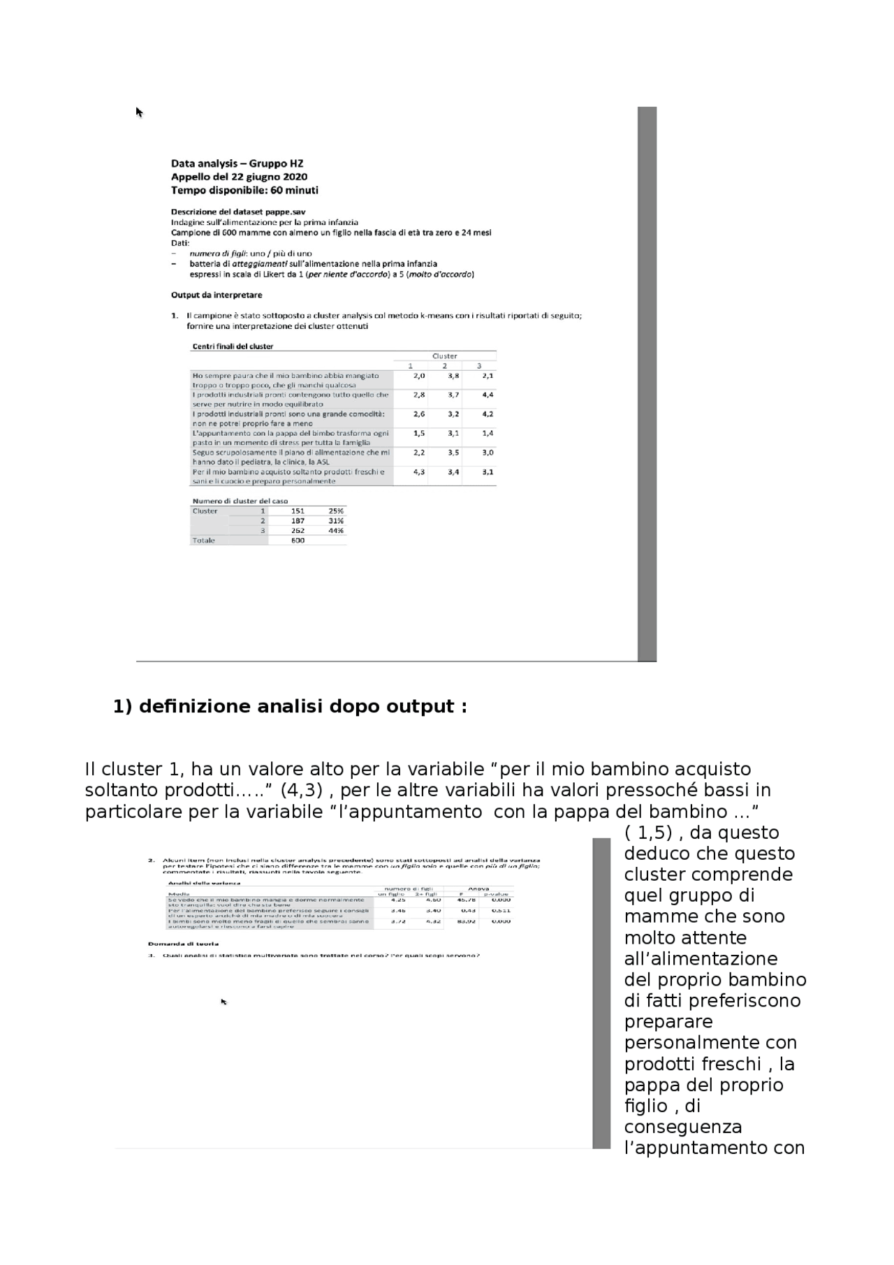 Prova Di Esame Anno 2020 2021 Esame Data Analysis Docsity