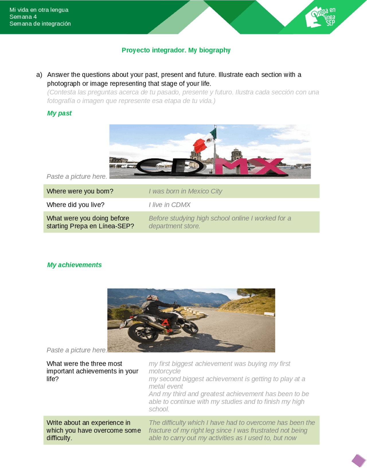 Proyecto Integrador Modulo 7 Apuntes De Inglés Docsity