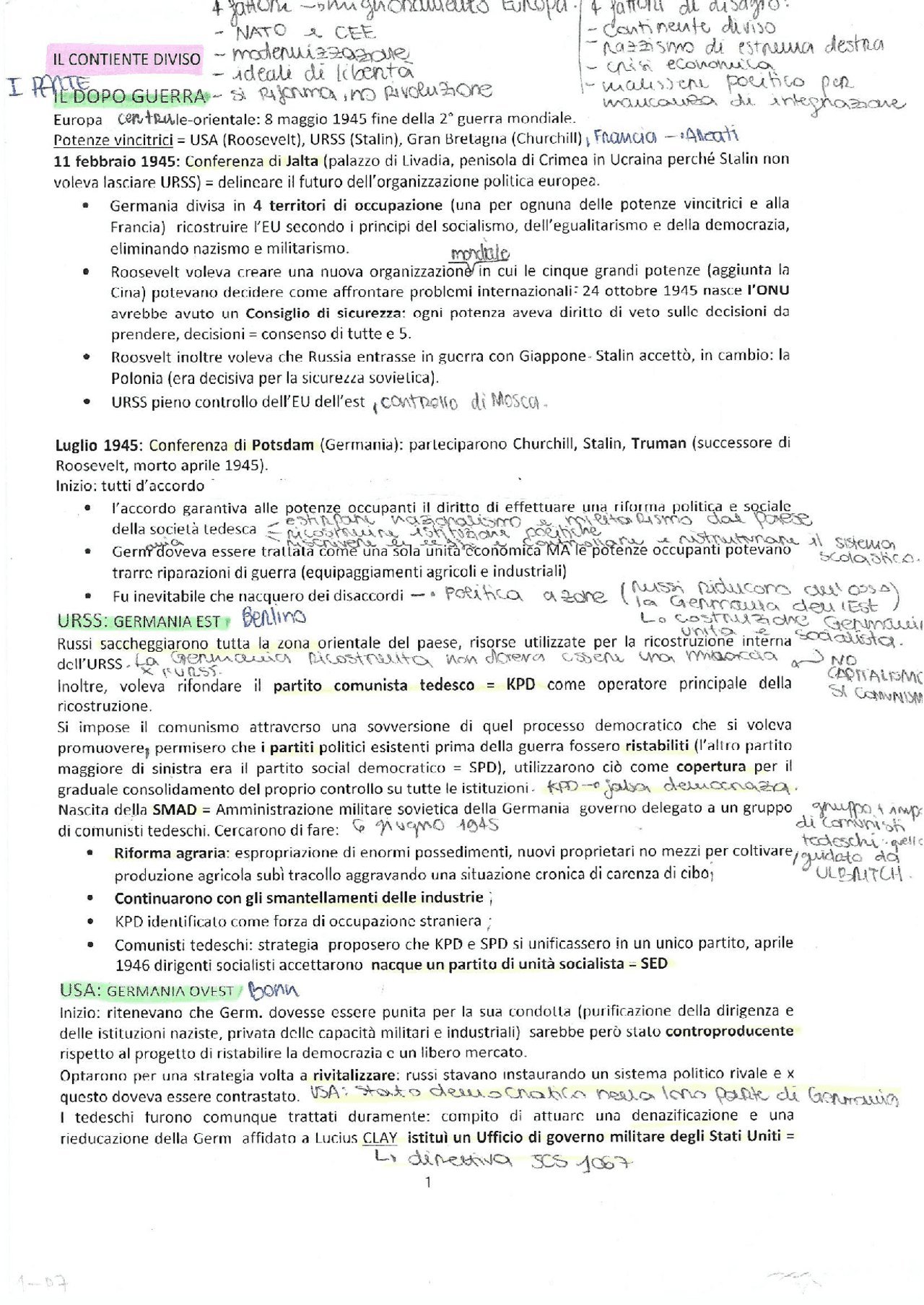 Il Continente Diviso Docsity