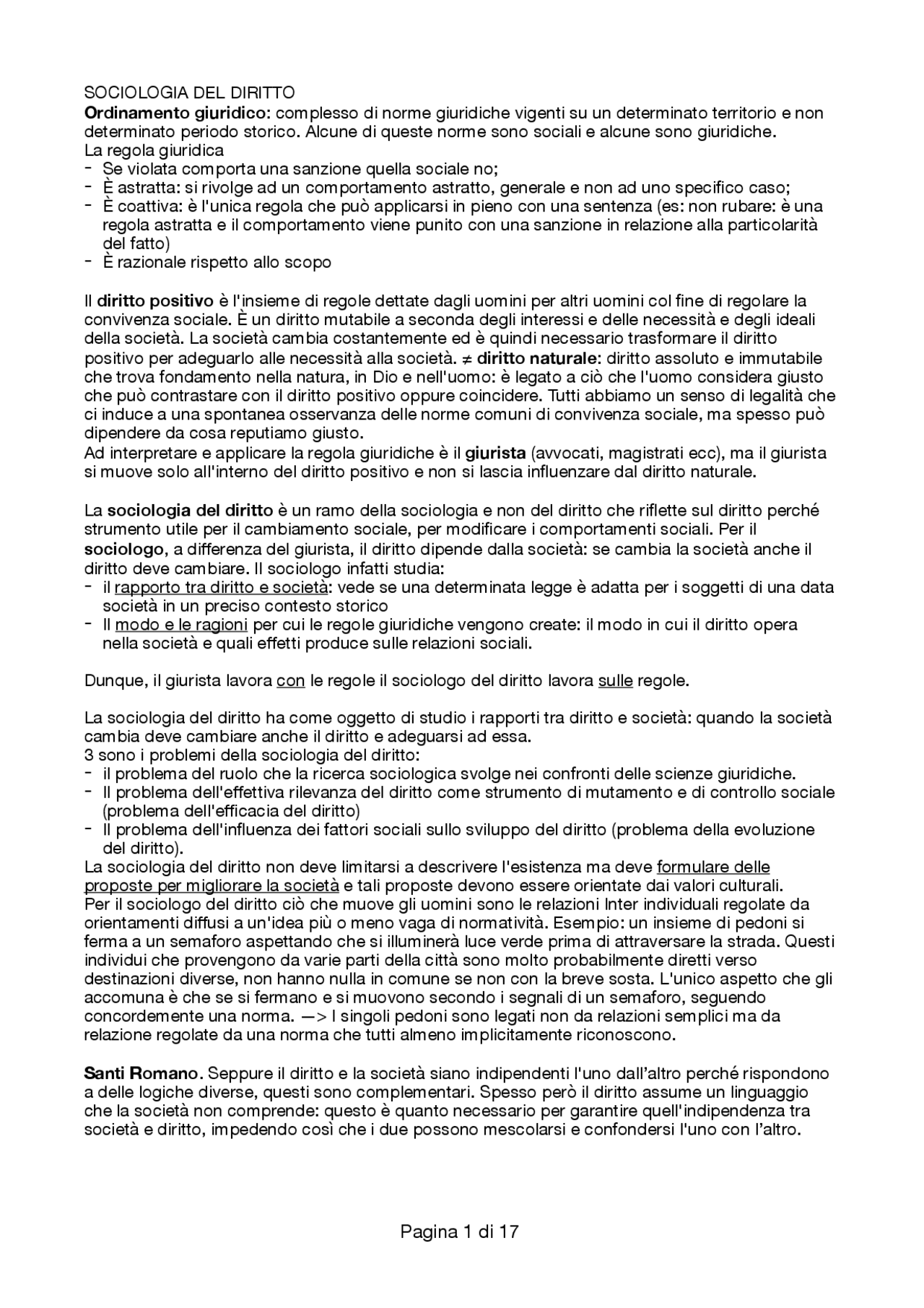 Riassunto Sociologia Del Diritto Fino A Luhmann Docsity