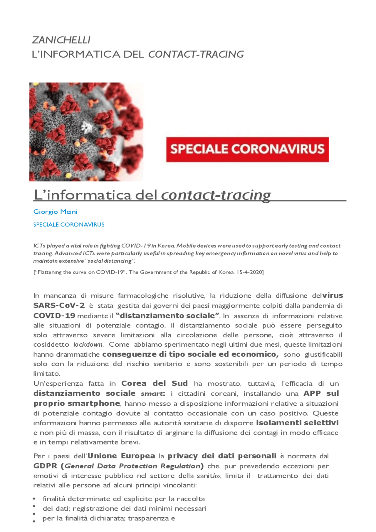 Informatica Contact Tracing Docsity