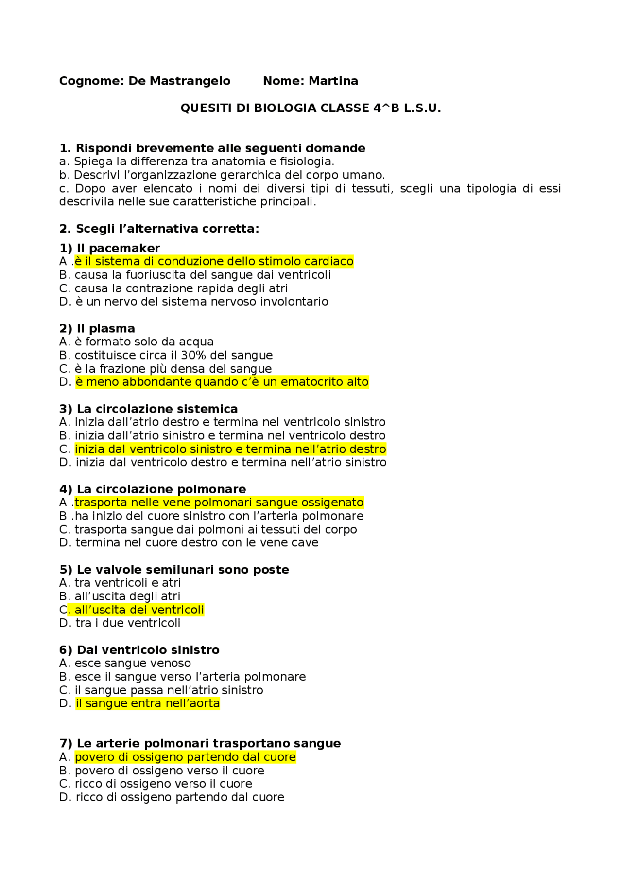 Appunti E Lezioni Di Biologia Docsity